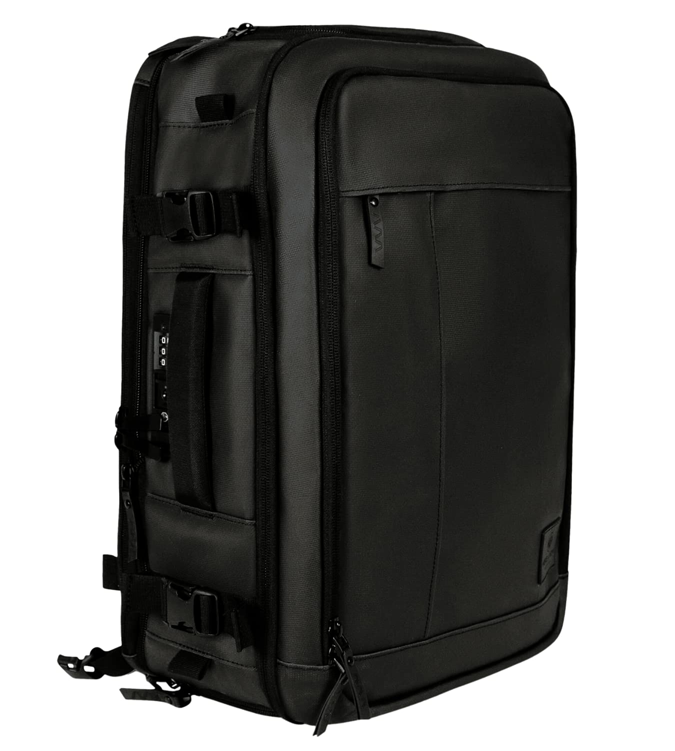Here & Now Supply Travel Laptop Backpack for Men & Women | Casual Large Water Resistant Anti-Theft Hiking Backpack suited for Outdoors and Indoor use with Duffle Bag Strap | Black (Onyx)