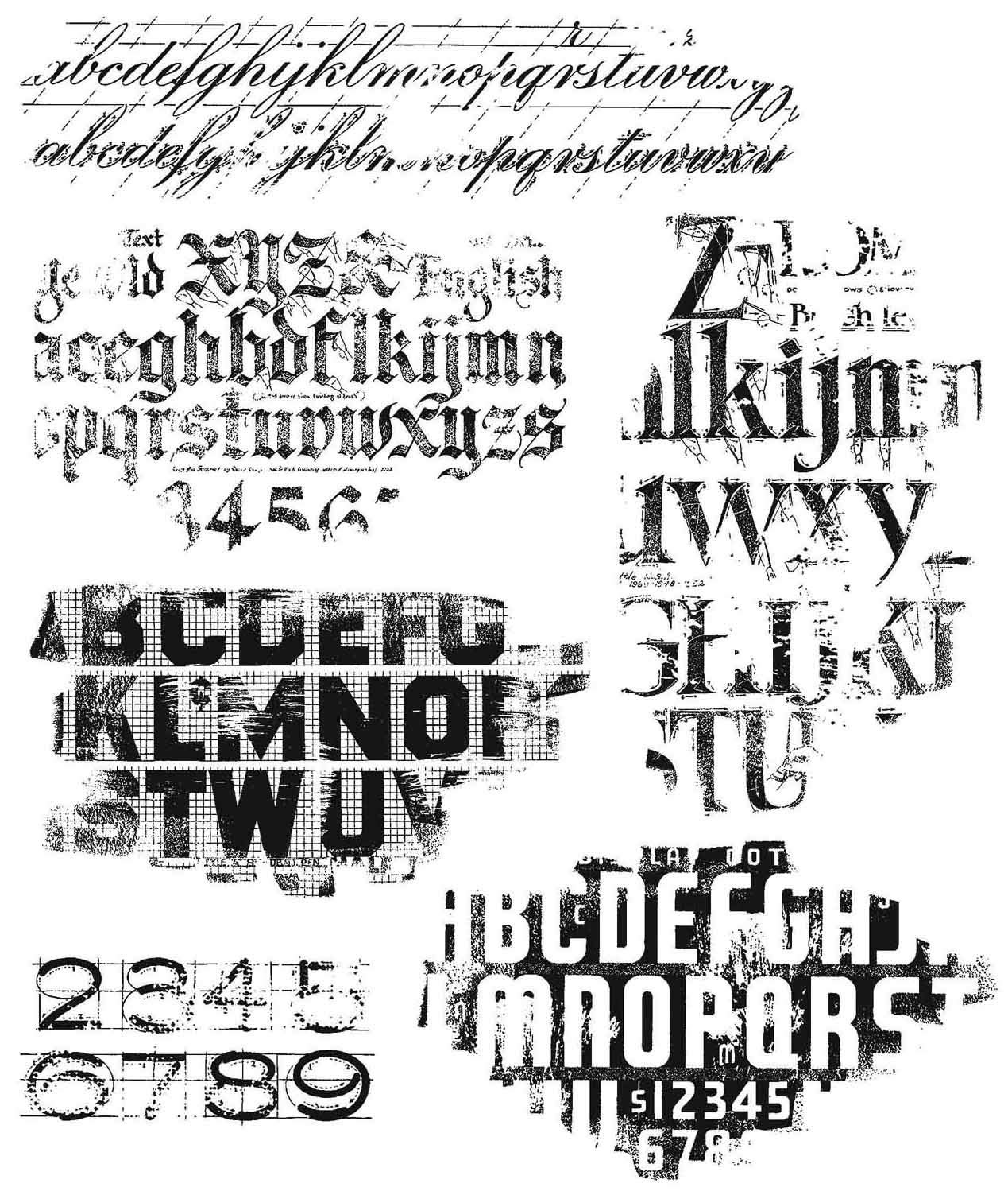 Tim Holtz - Stampers Anon CLING RBBR STAMP SET FADED TYPE