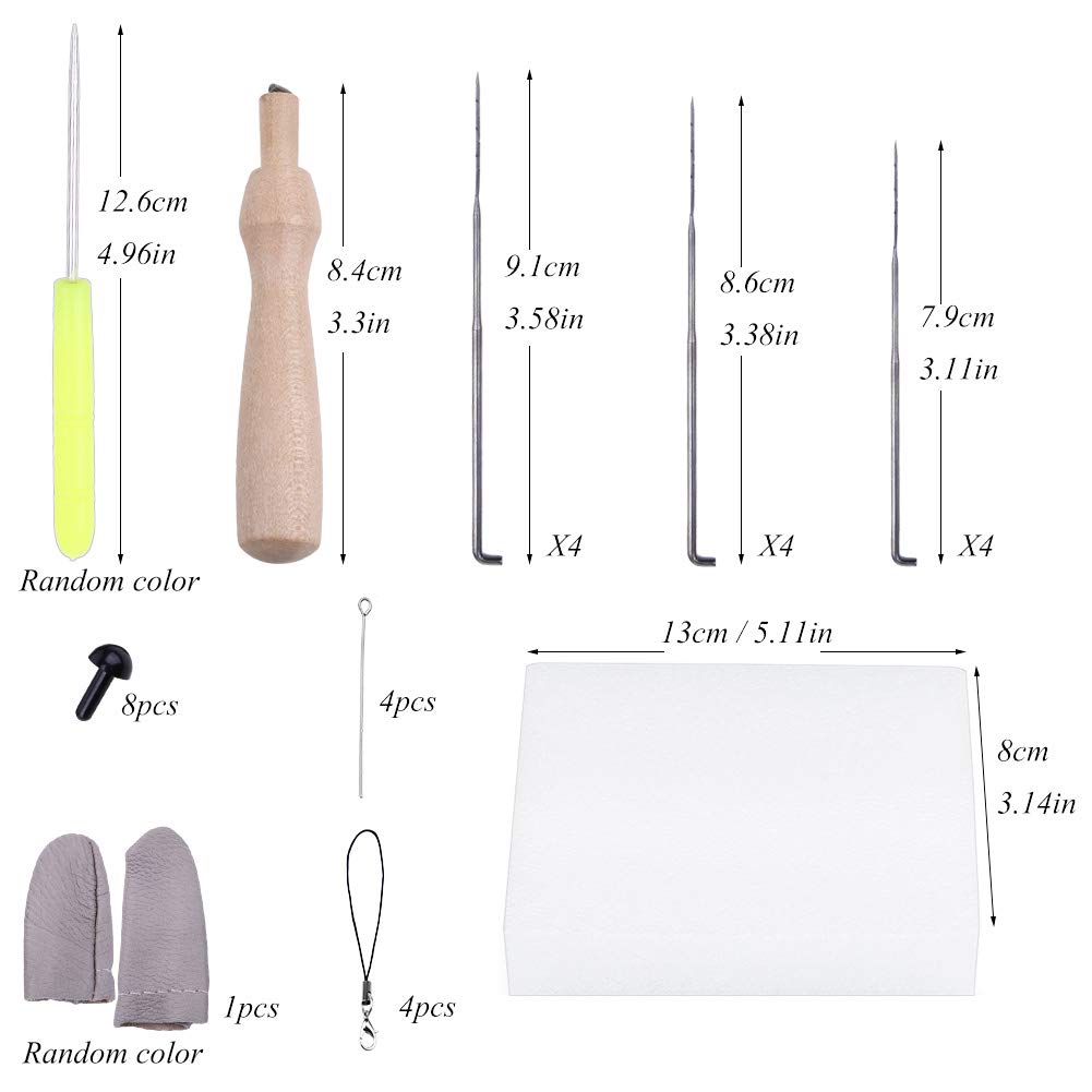 Needle Felting Starter Kit, Complete Needle Felting Tools Animal Doll Needle Felting Kit with Felting Needles, Instructions, Felting Foam Mat, and Other Tools, for Adults Beginner Supplies DIY Crafts