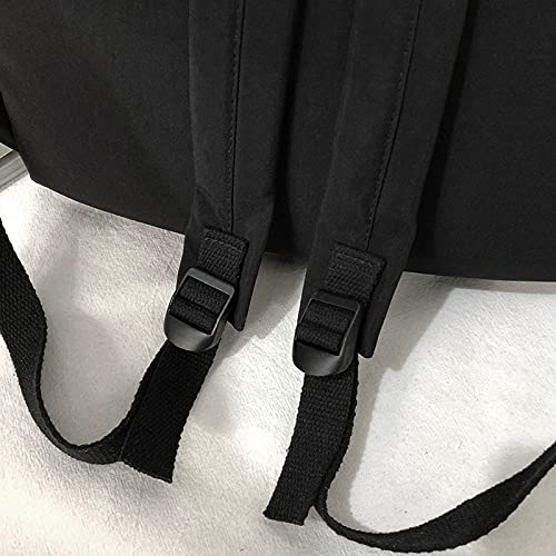 New Solid Color Waterproof Backpack Simple School Bag Casual Backpack Travel Bag School Backpack (Green)