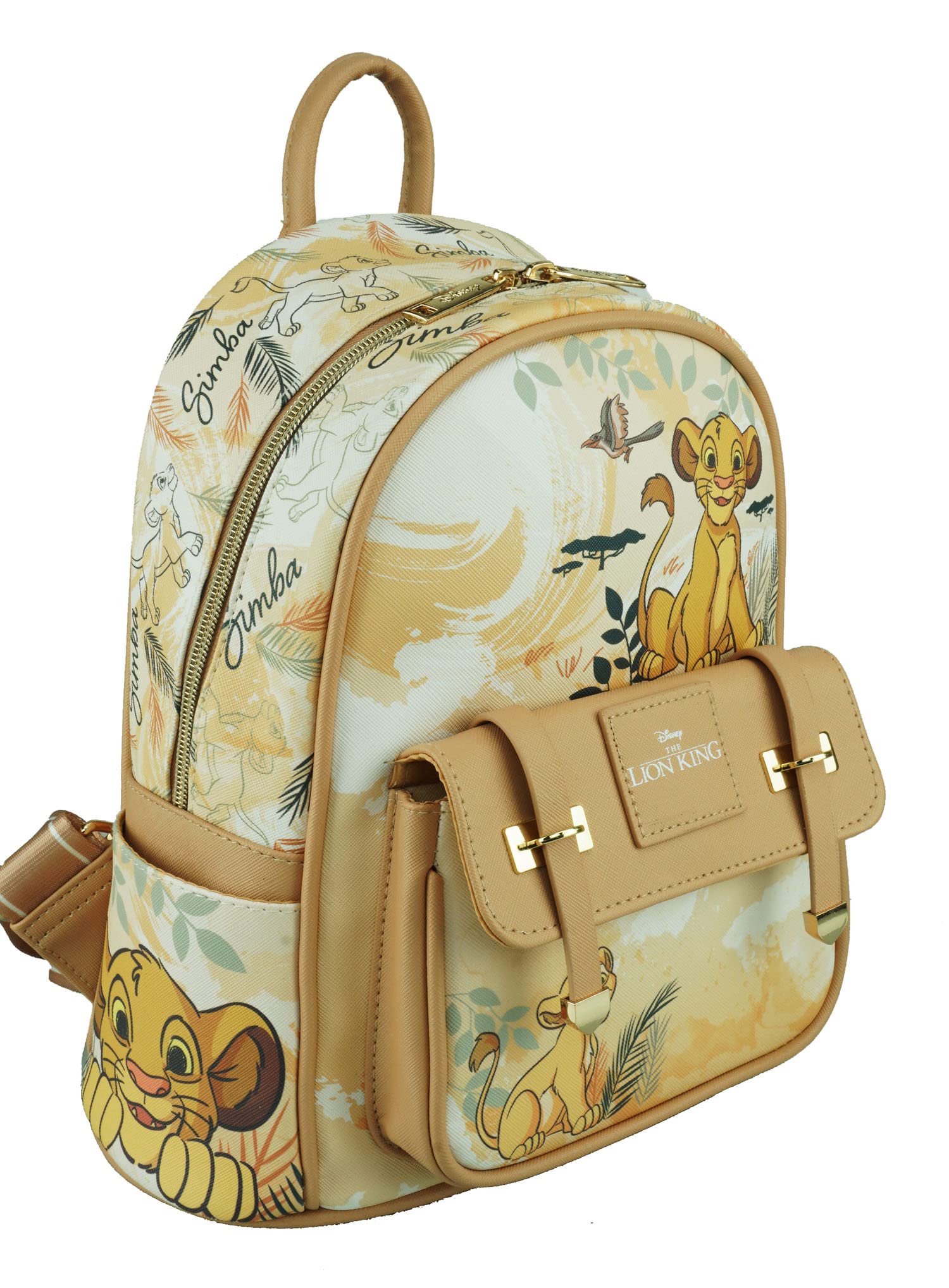 Disney The Lion King Simba and Nala Wondapop 11 Inch Vegan Leather Mini Backpack