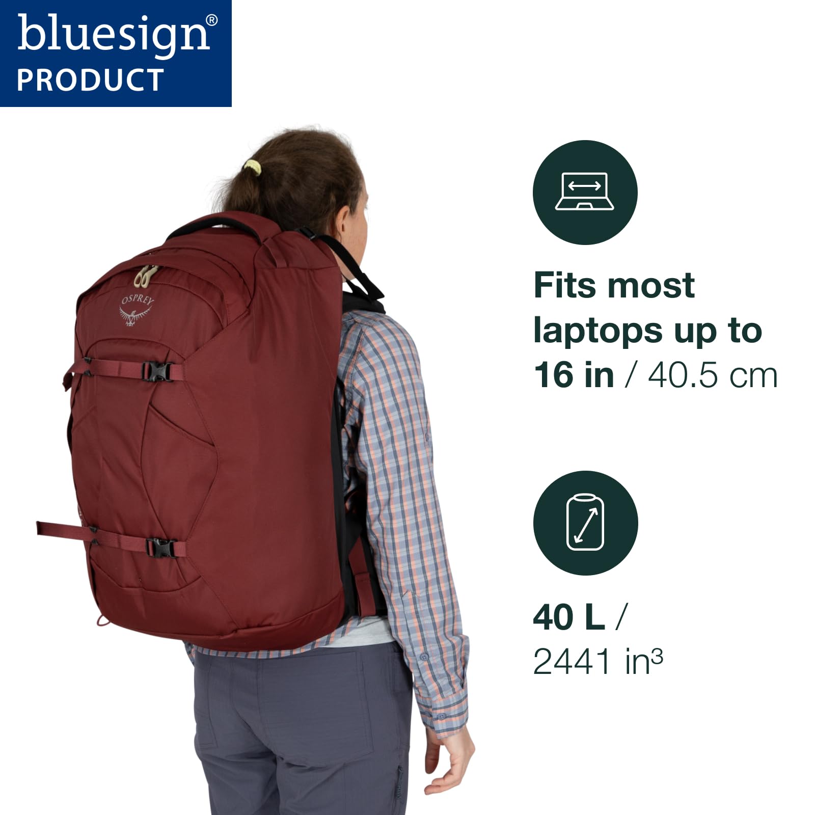 Osprey Fairview 40 Women's Travel Backpack, Winter Night Blue