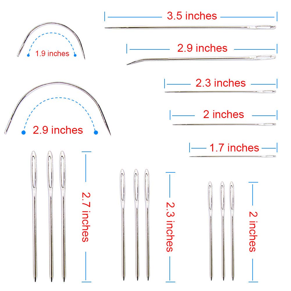 Vitoki Heavy Duty Hand Sewing Needles Kit for Home Upholstery Carpet Leather Canvas Repair by Vitoki, Pack of 7