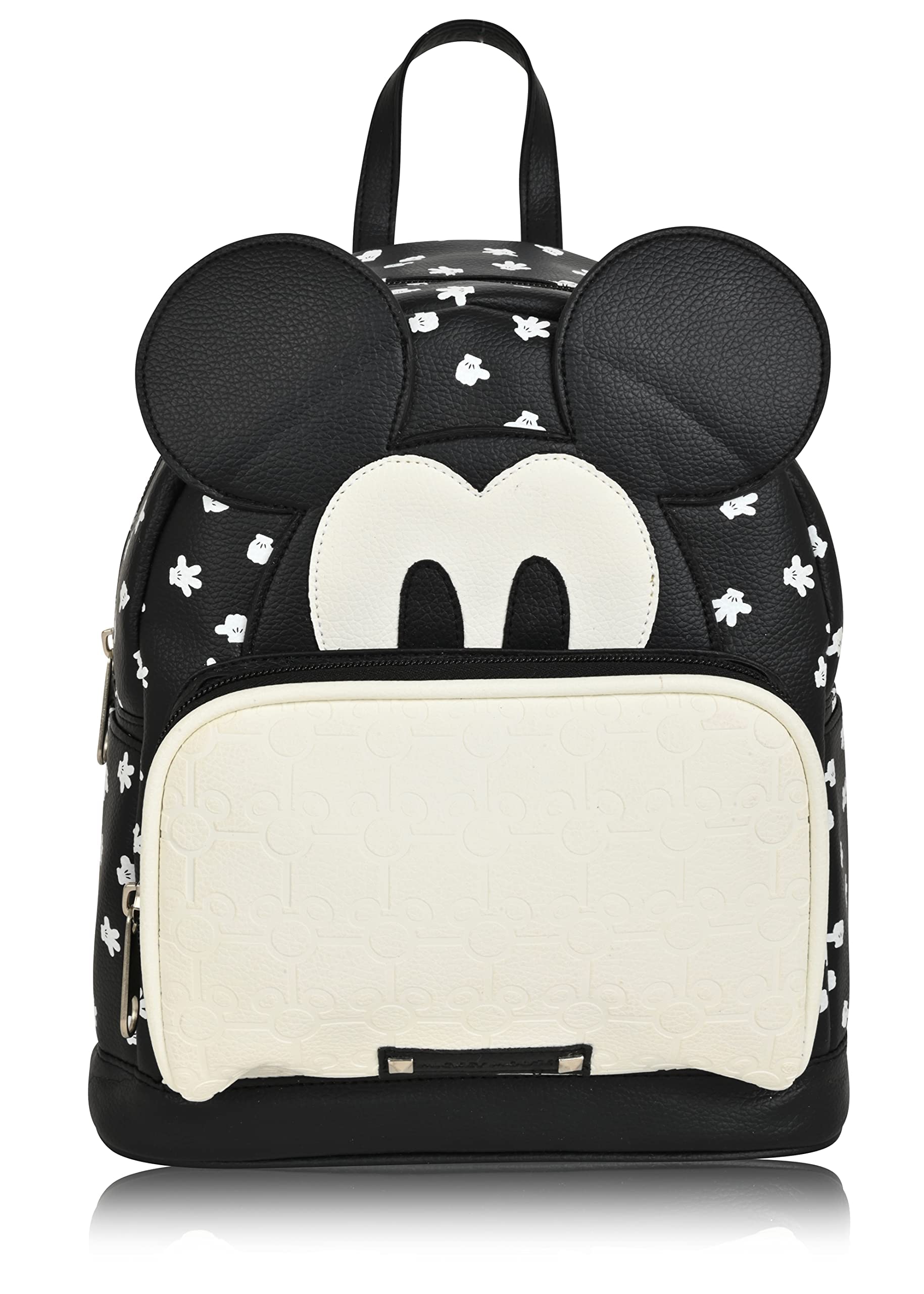 Mickey Mouse Premium Mini Backpack - Mickey Mouse Classic Double Strap 10 Inch Mini Backpack (Black Pink Mickey)