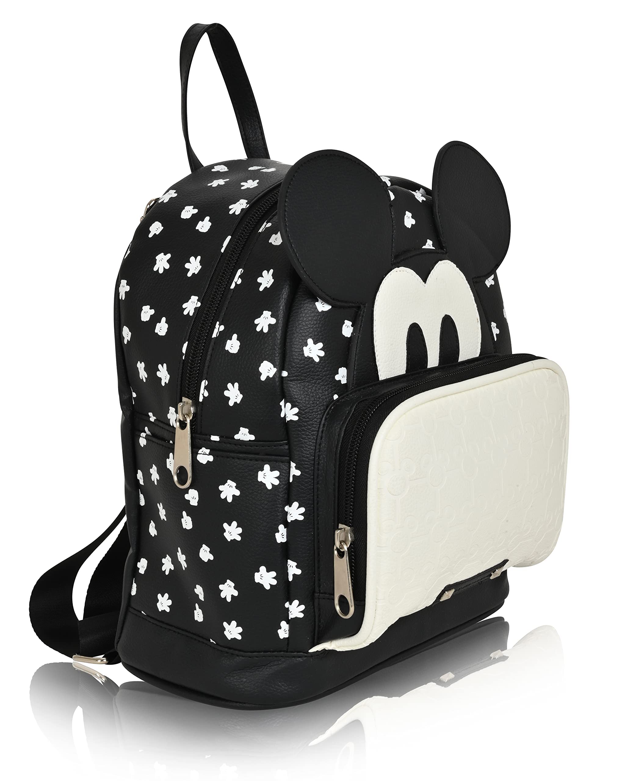 Mickey Mouse Premium Mini Backpack - Mickey Mouse Classic Double Strap 10 Inch Mini Backpack (Black Pink Mickey)
