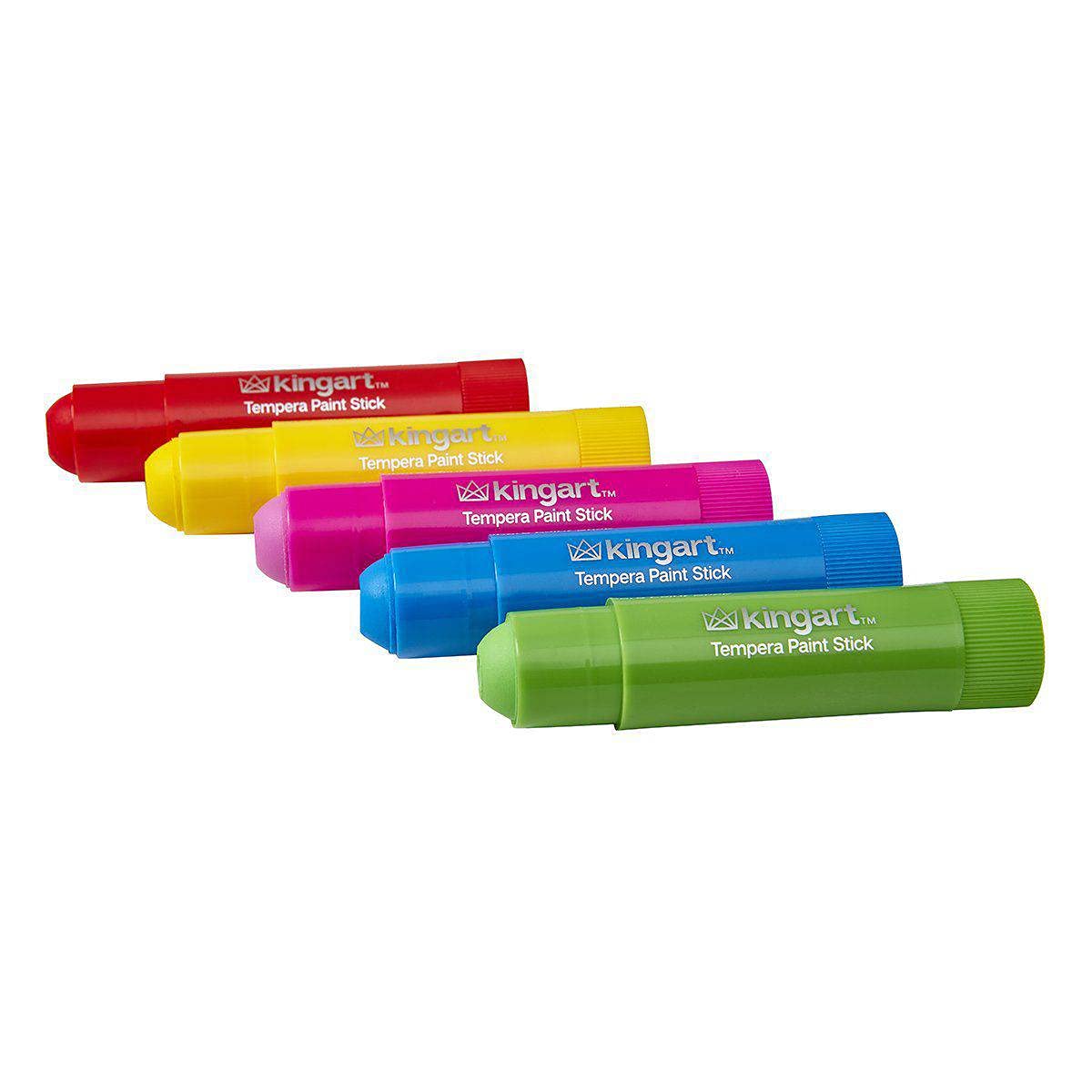 KINGART Tempera Paint Sticks, 24 Vibrant Colors Solid Tempera Paint for Kids, Super Quick Drying, Works Great on Paper Wood Glass Ceramic Canvas