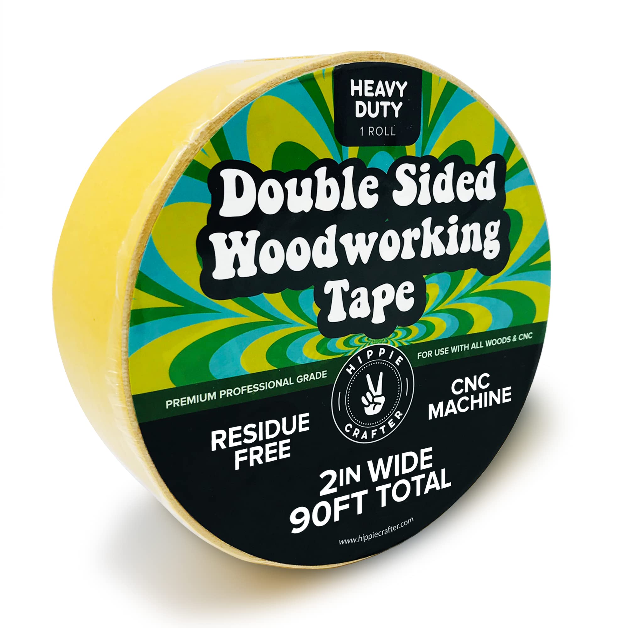 Wide Double Stick Tape Double Sided Woodworking Tape Double Sided 2" inch Wide Wood Tape for Woodworkers CNC Machines Routing Templates Strong Double Sided Tape Heavy Duty Sticky Tape 90 Feet