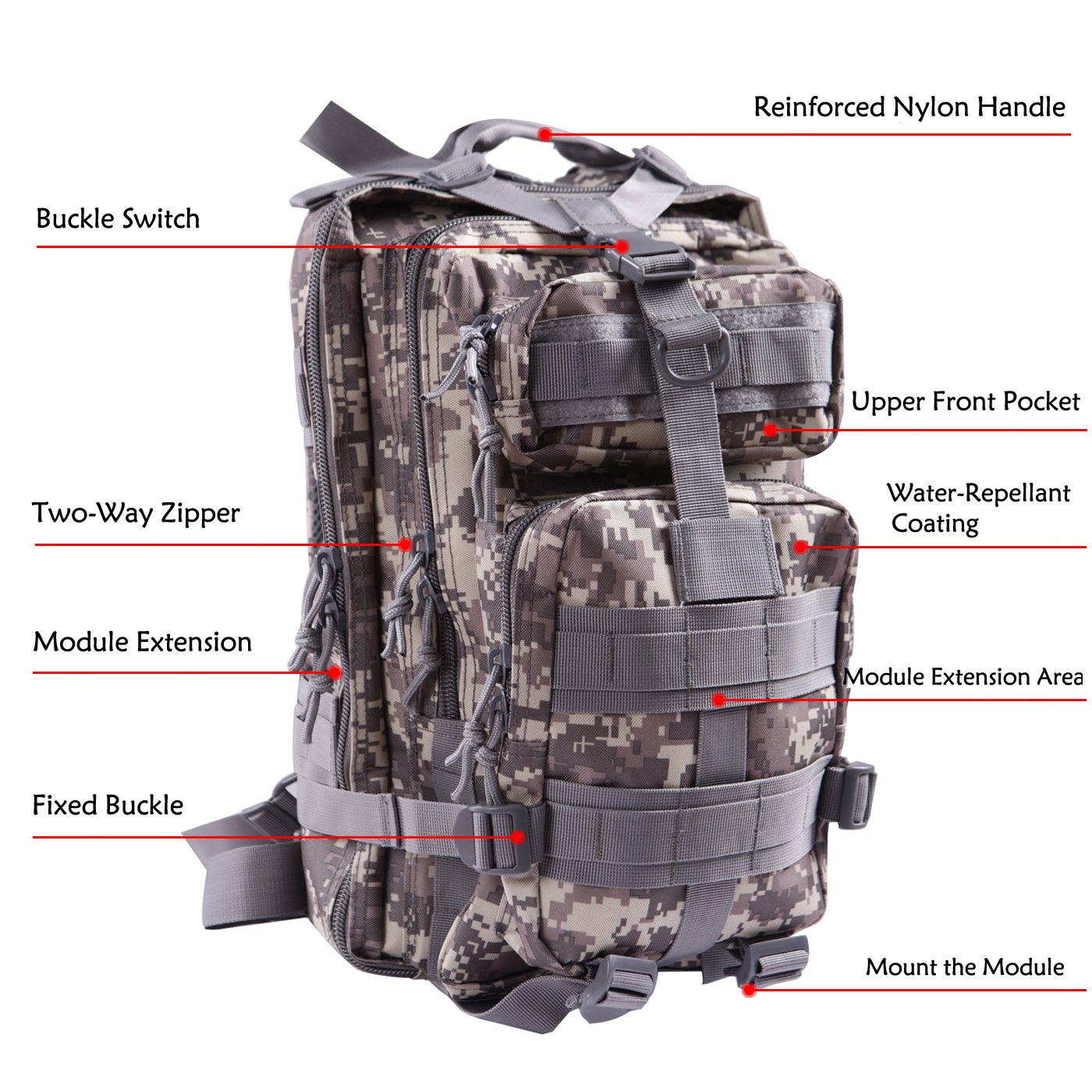 HDE Tactical Military Backpack 20L MOLLE Bug Out Bag Survival Backpacks
