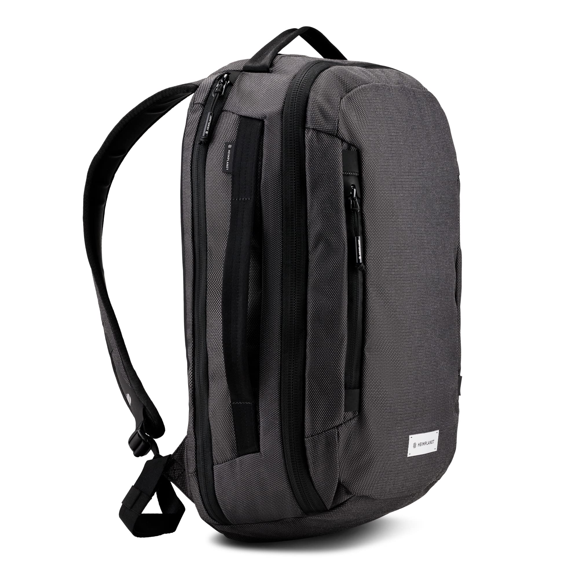 HEIMPLANET Original | Transit Line DAYPACK 24L | Waterproof backpack with laptop compartment and clamshell opening | DYECOSHELL material | Supports 1% for The Planet (Black)