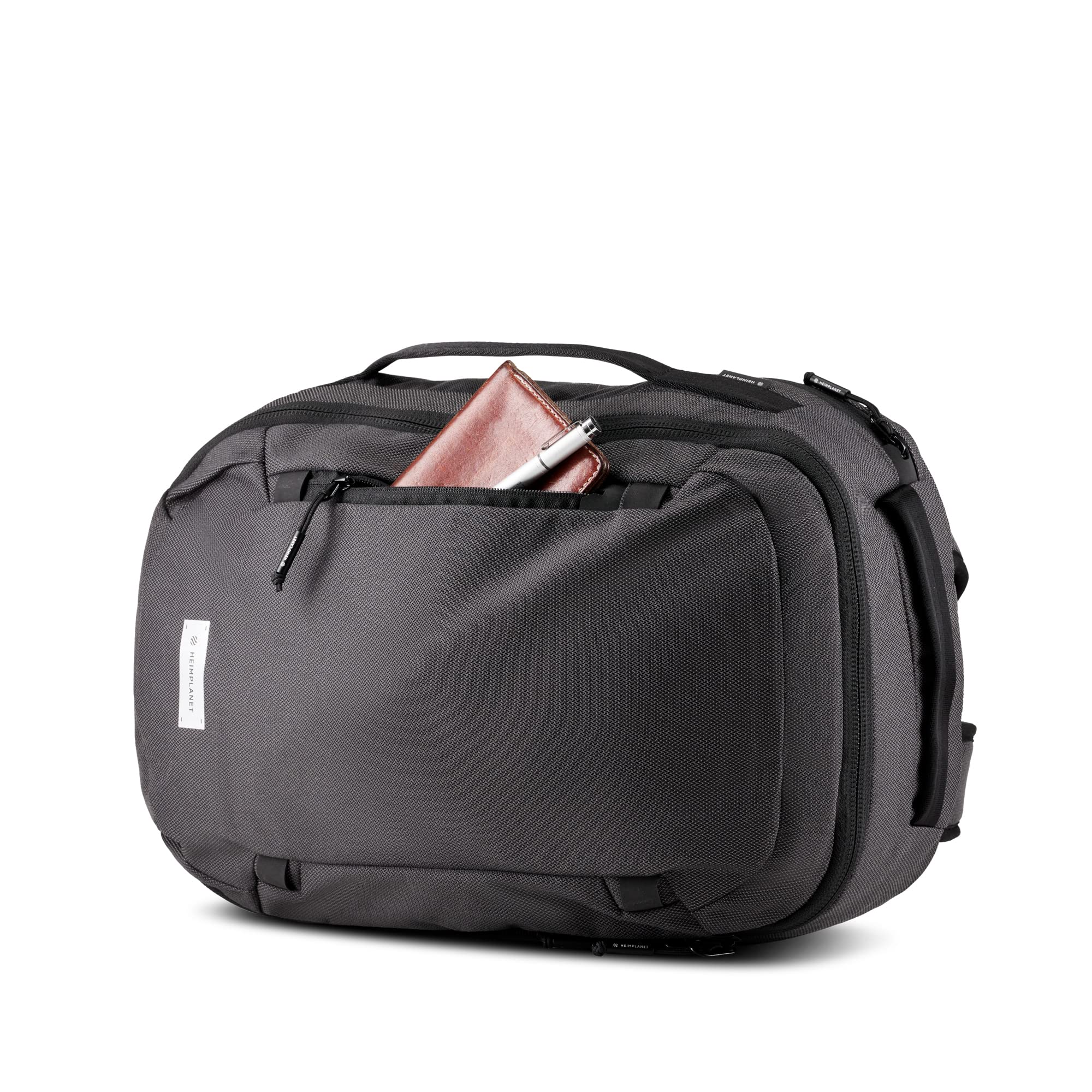 HEIMPLANET Original | Transit Line DAYPACK 24L | Waterproof backpack with laptop compartment and clamshell opening | DYECOSHELL material | Supports 1% for The Planet (Black)