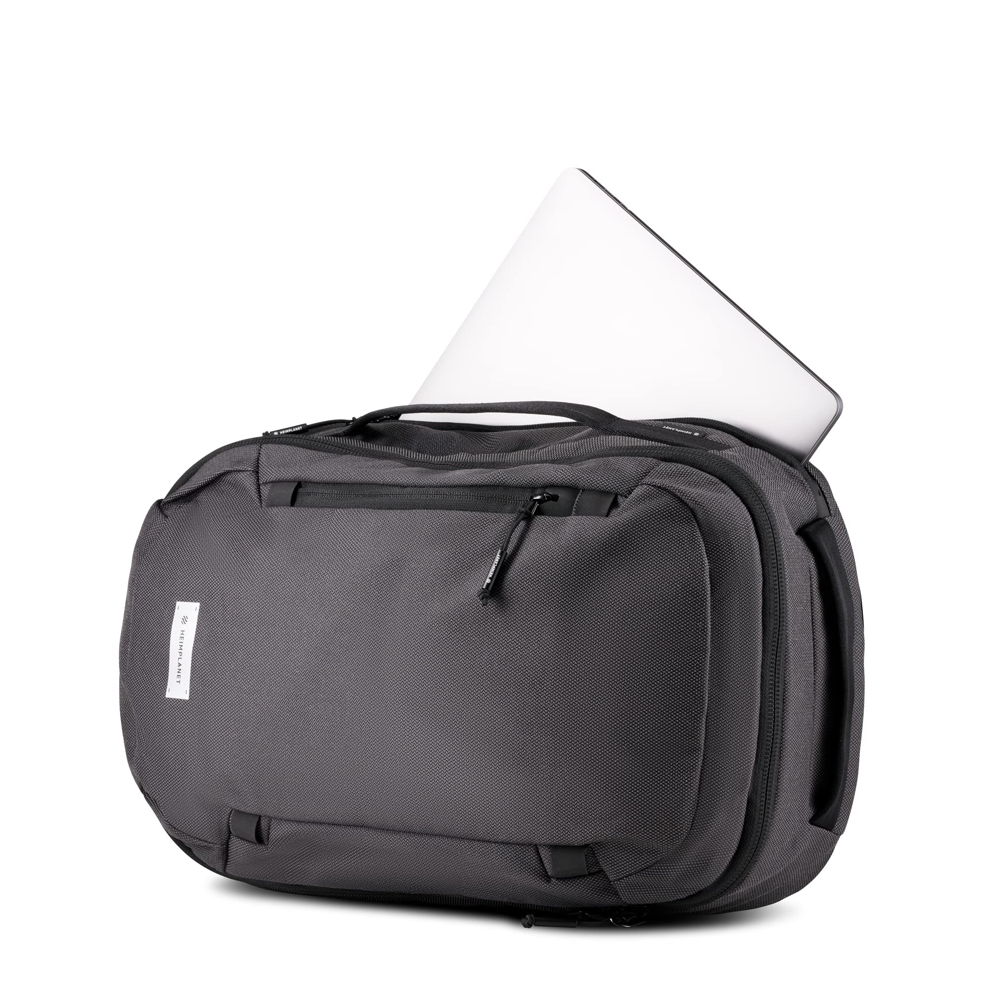HEIMPLANET Original | Transit Line DAYPACK 24L | Waterproof backpack with laptop compartment and clamshell opening | DYECOSHELL material | Supports 1% for The Planet (Black)