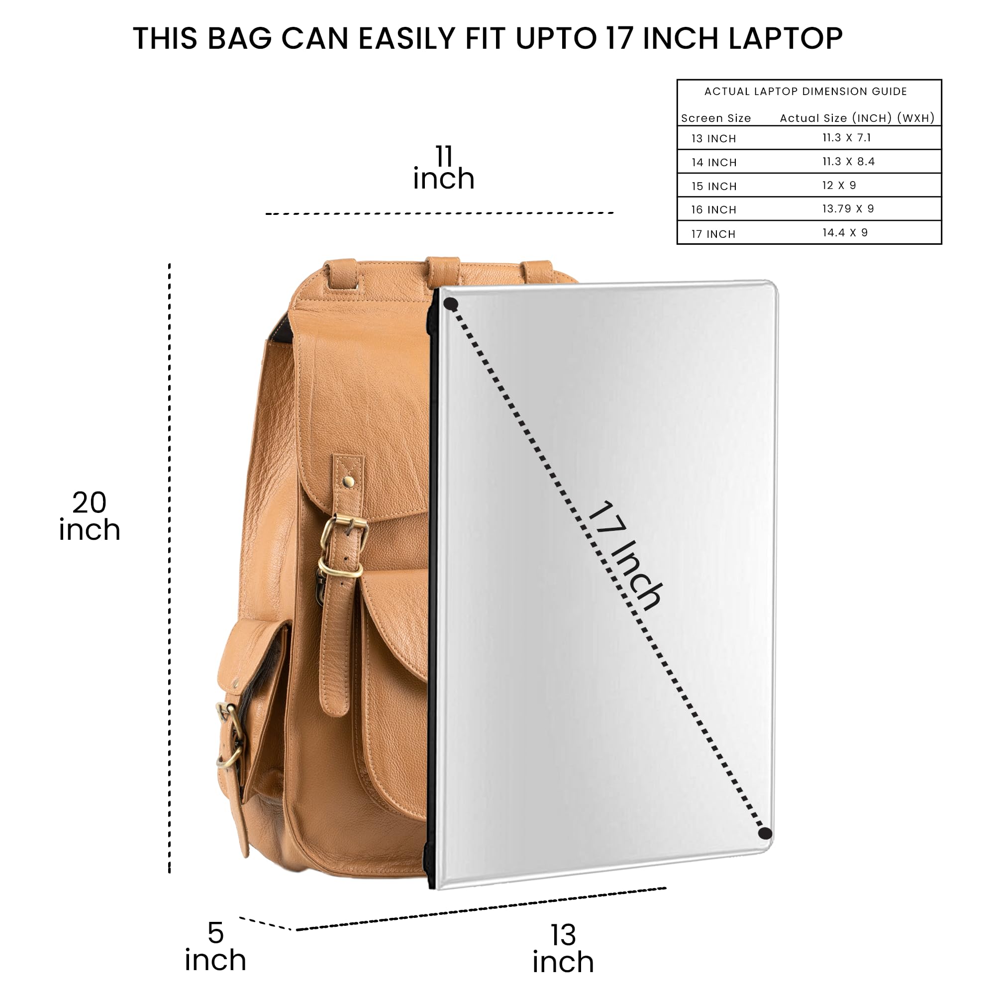 Handmade World Vintage Full Grain 20 Inch Black Leather Laptop Large Backpack Casual Bookbag Daypack Camping Travel Rucksack Knapsack