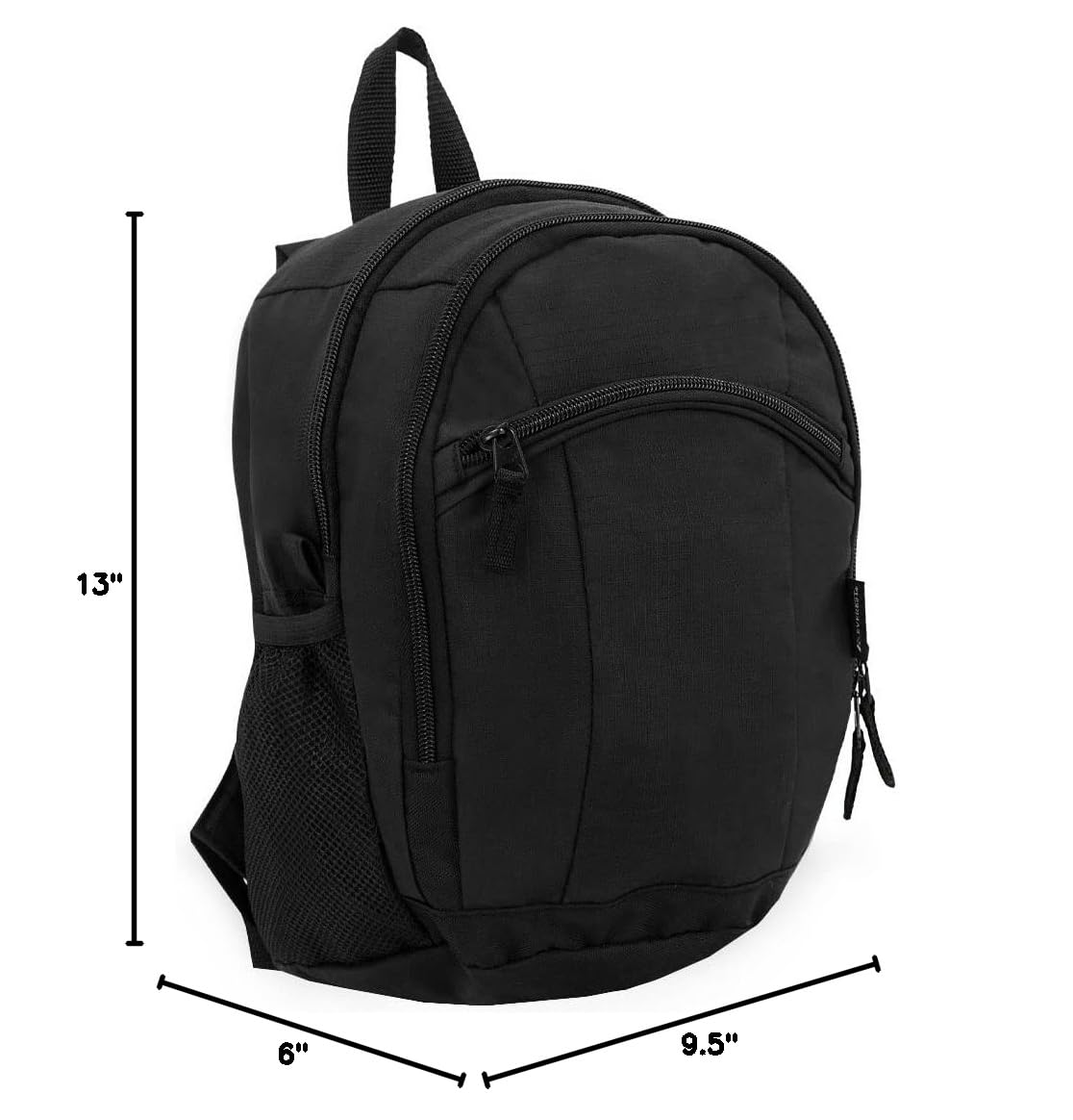 Everest Deluxe Small Backpack, Black, One Size