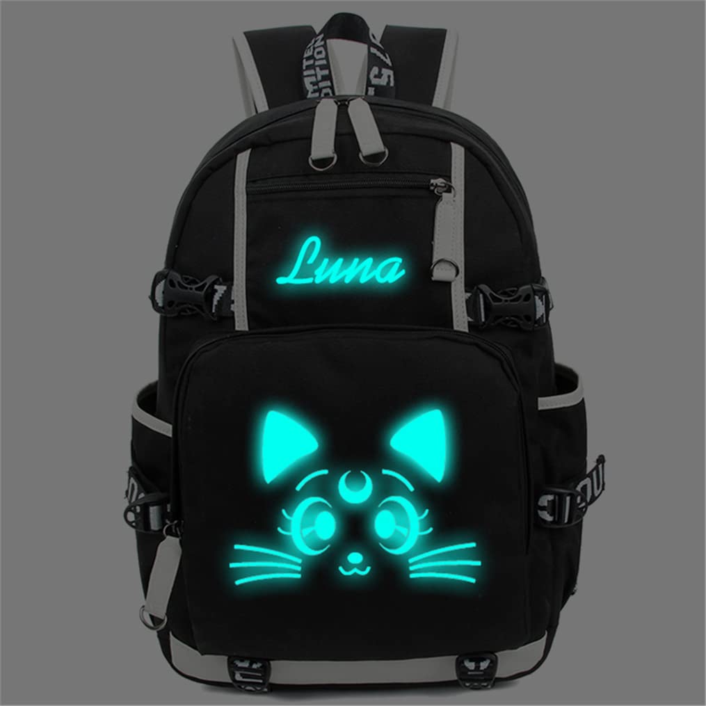 WANHONGYUE Anime Sailor Moon Luminous Backpack School Bag Student Bookbag Laptop Rucksack Daypack