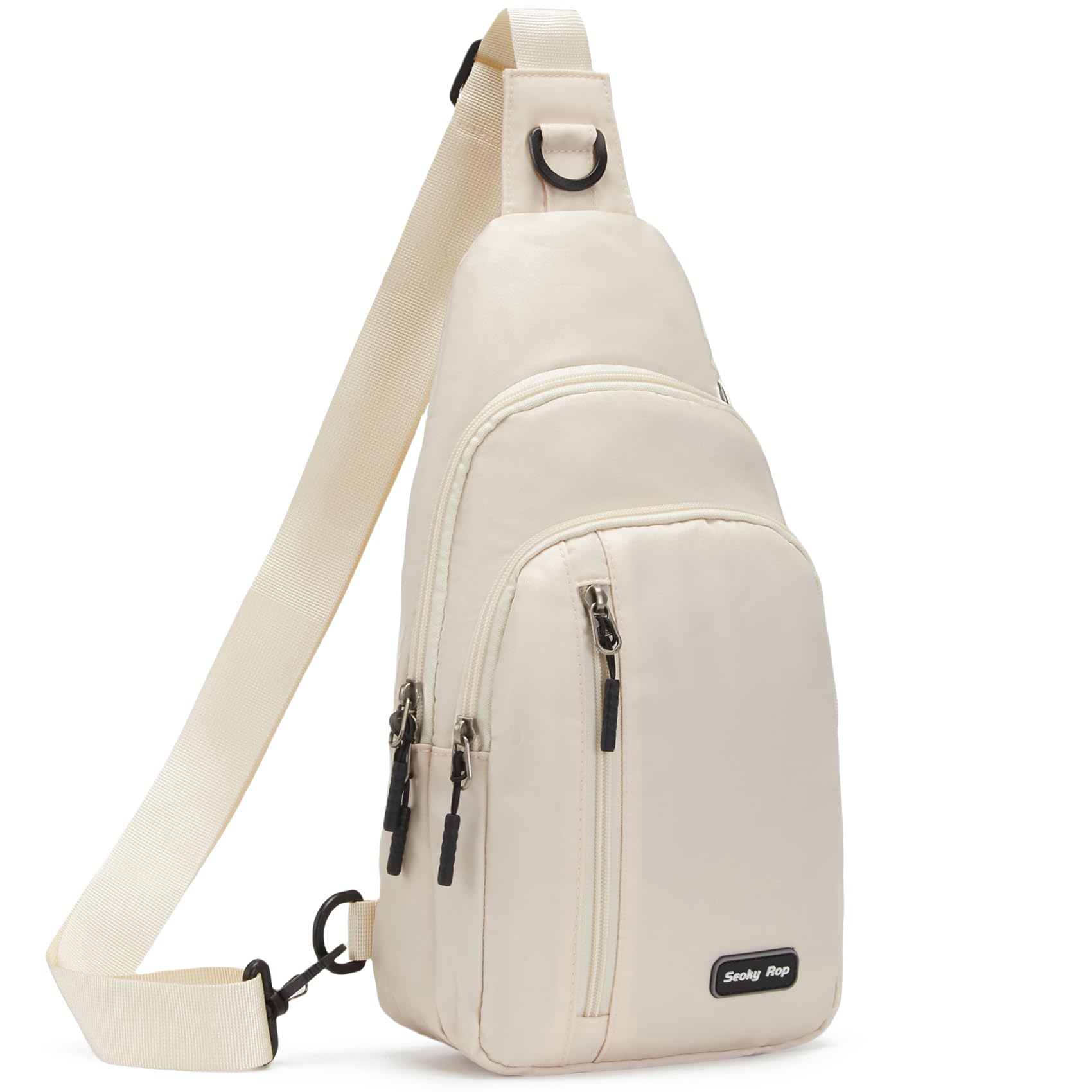 Small Sling Bag for Men Women One Strap Shoulder Crossbody Backpack with USB Charging Port for Hiking Cycling Travel Black