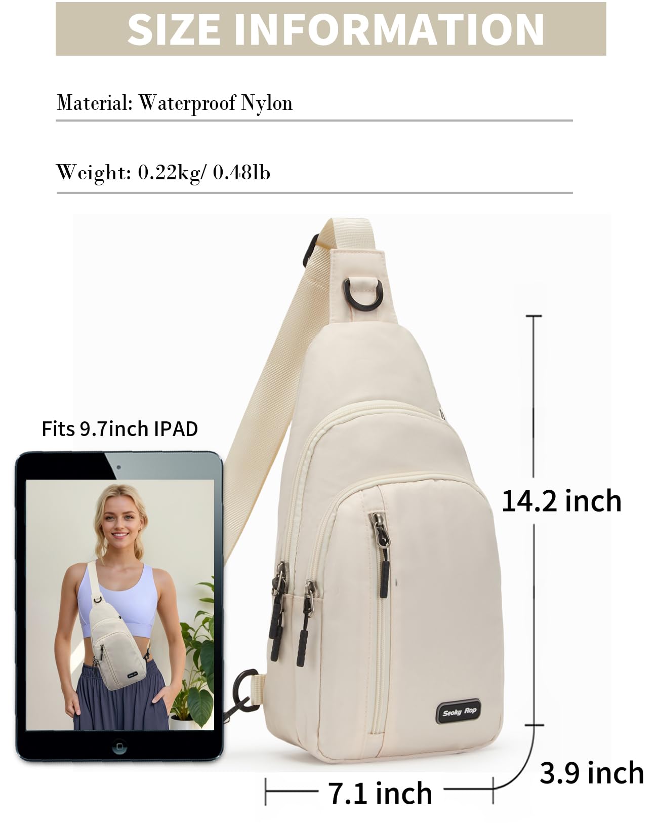 Small Sling Bag for Men Women One Strap Shoulder Crossbody Backpack with USB Charging Port for Hiking Cycling Travel Black