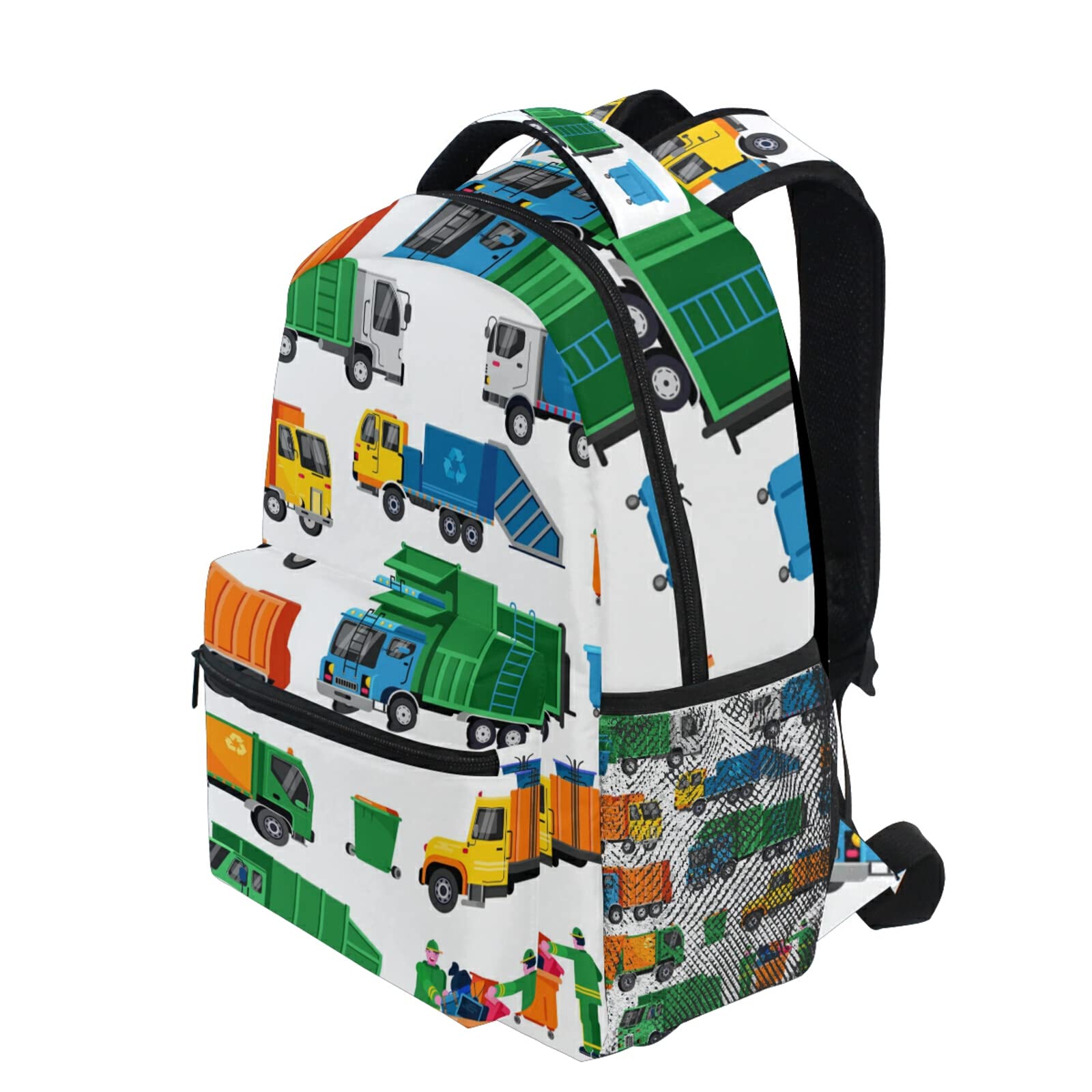 Travel Laptop Backpack Daypacks, Garbage Trucks College School Computer Bag Bookbag for Women & Men Outdoor Camping&Fits Up to 14-inch Notebook