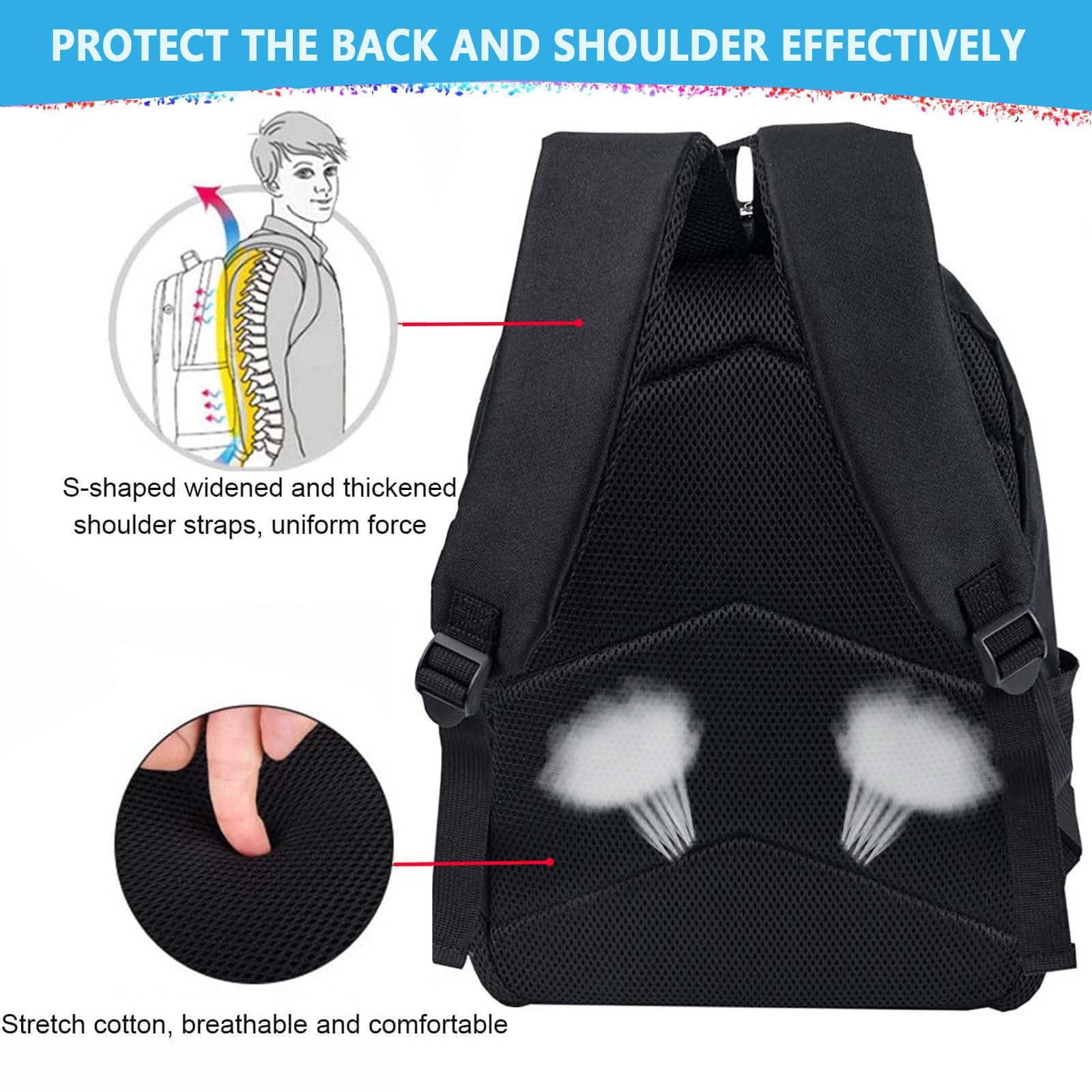 GJNDV Anime Backpack 3D Print Designer Bookbag Durable Travel Laptop Bag Daypack for Teens Women Men 16inch 6
