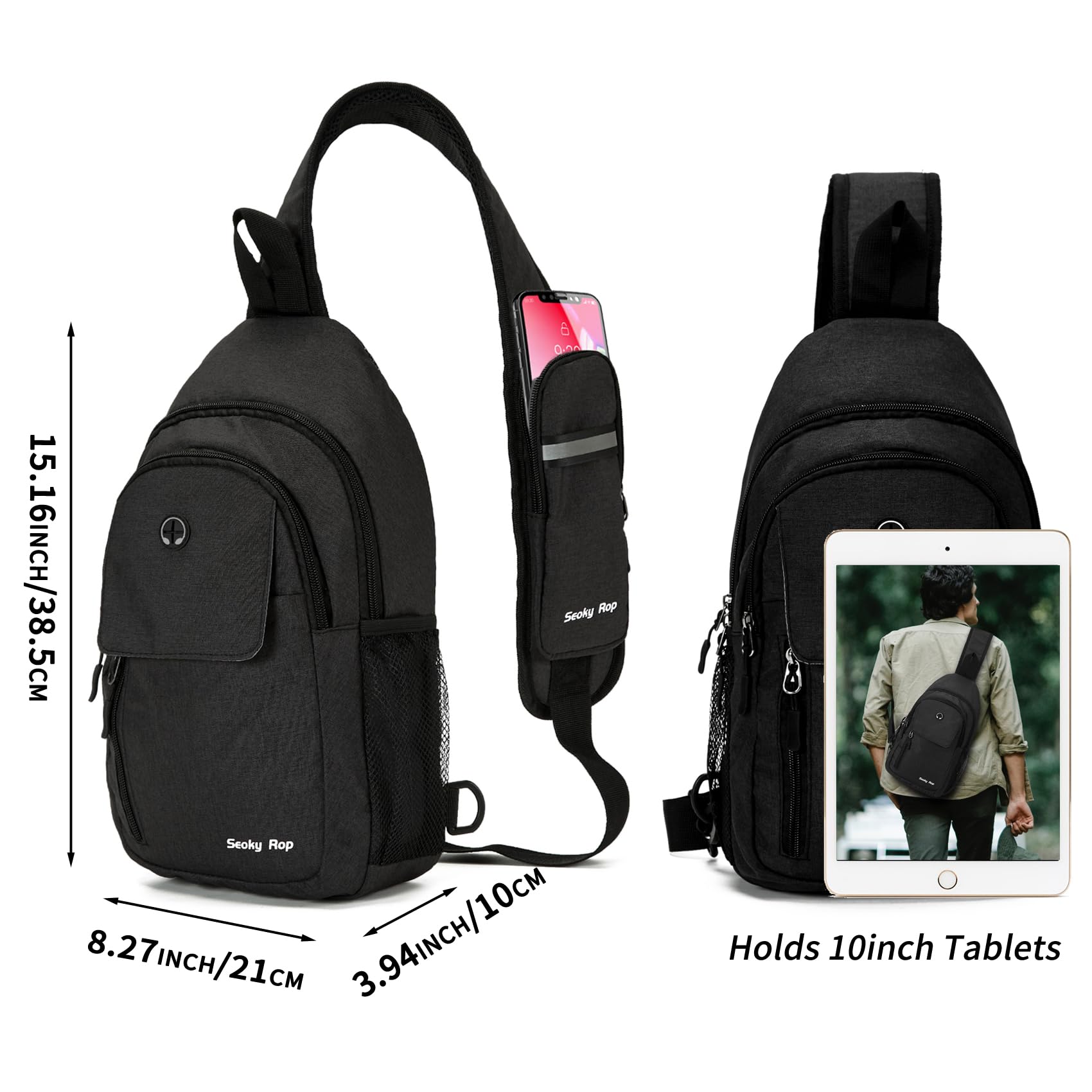 Seoky Rop Women Men Lightweight Packable Backpack Water Resistant Hiking Daypack Small Foldable Travel Backpack with Waist Bag Lake Blue