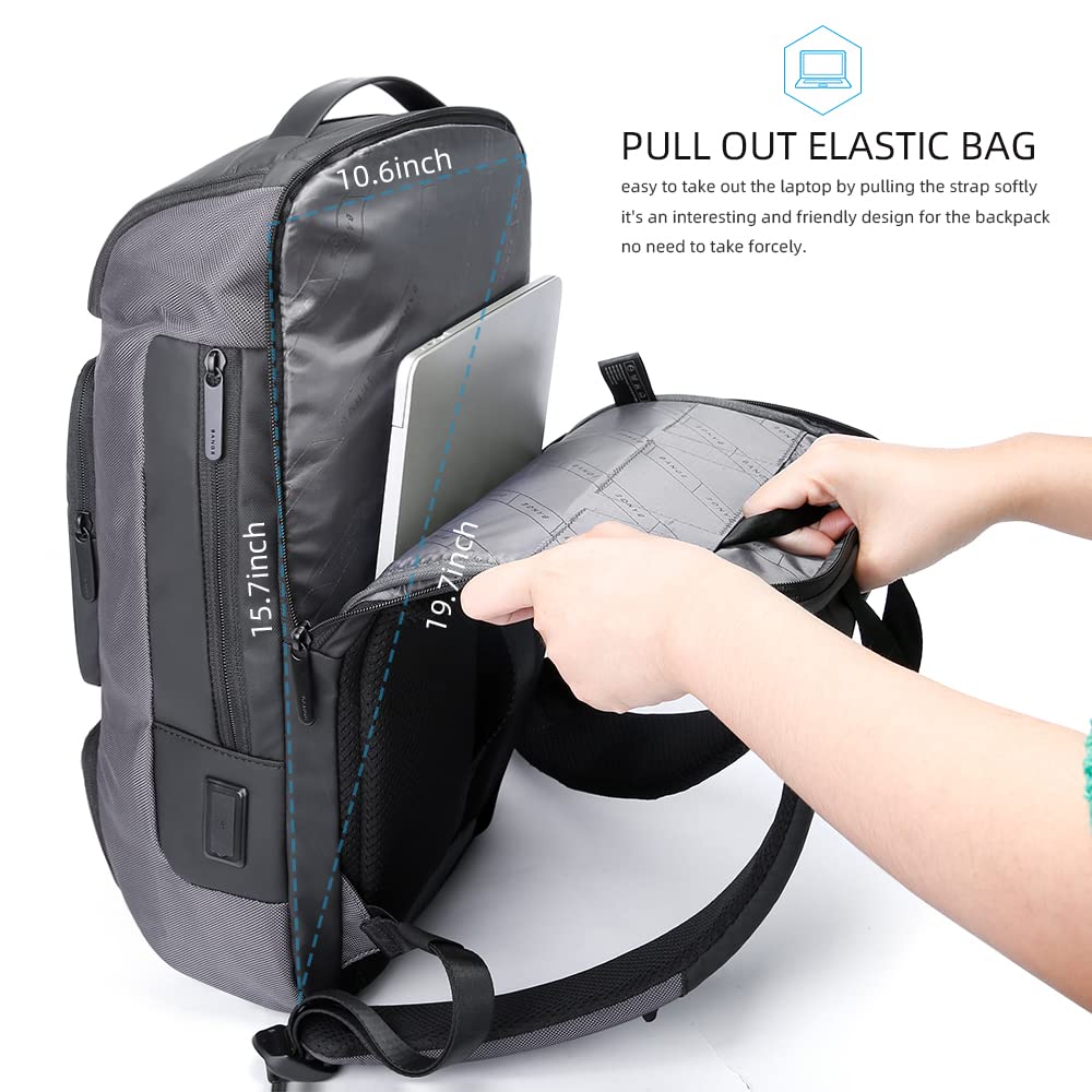 BANGE 17 Inch Laptop Backpack for Men,Travelling Backpack for Business with USB Charger Port,Weekender Carry-On Backpack with Luggage Sleeve for Women and Men…