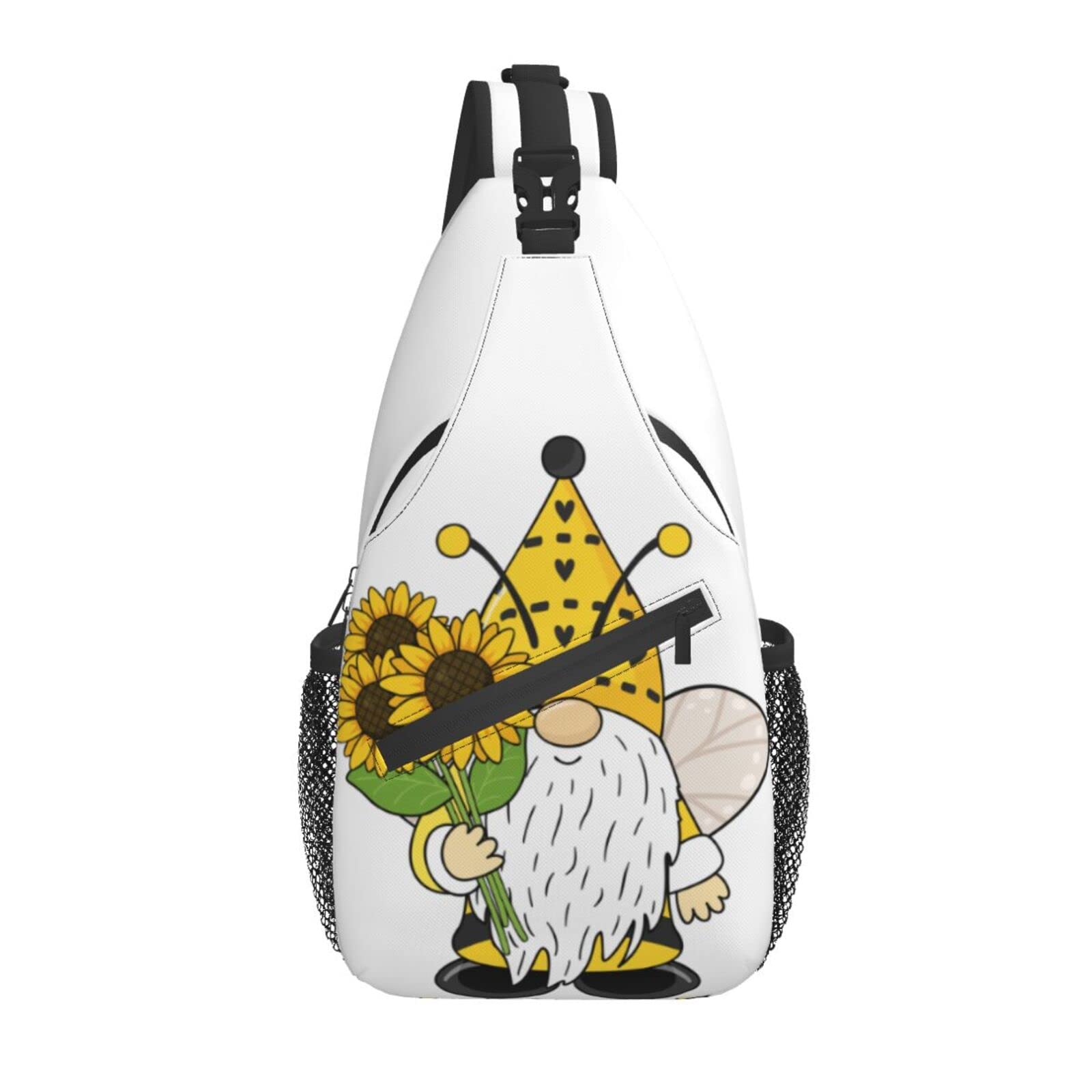 SUPLUCHOM Sling Bag Sunflower Gnomes Bee Farmhouse Hiking Daypack Crossbody Shoulder Backpack Travel Chest Pack for Men Women
