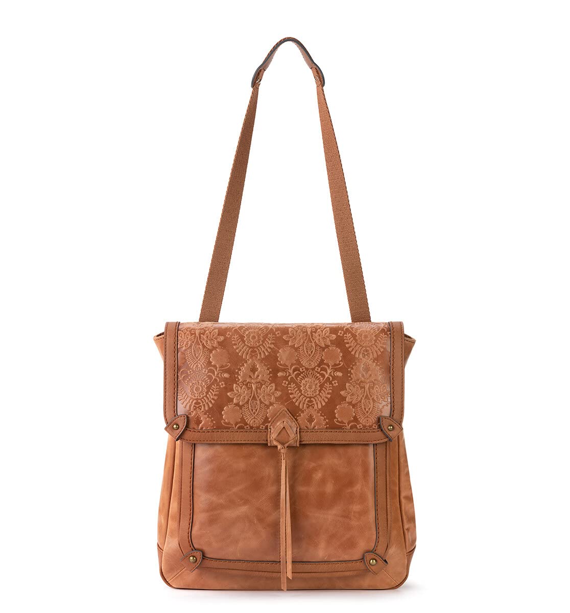 the sak womens Ventura Leather Convertible Backpack, Tobacco Floral Embossed Ii, One Size US