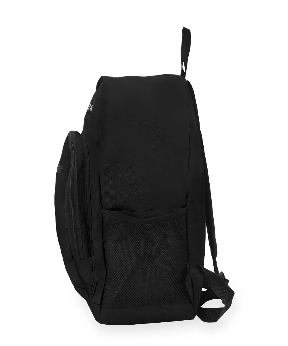 Everest Casual Backpack with Side Mesh Pocket, Black, One Size