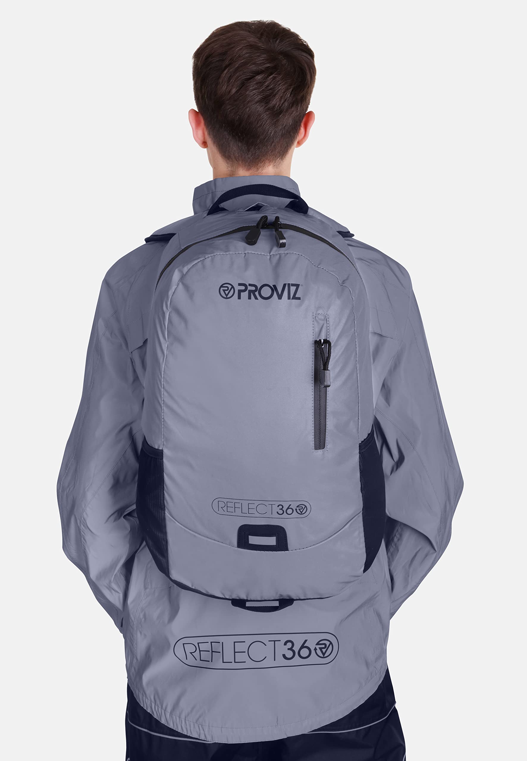 Proviz Sports Reflect360 100% Reflective High-Viz Highly Water Resistant Backpack/Rucksack, Great for Sports + Cycling