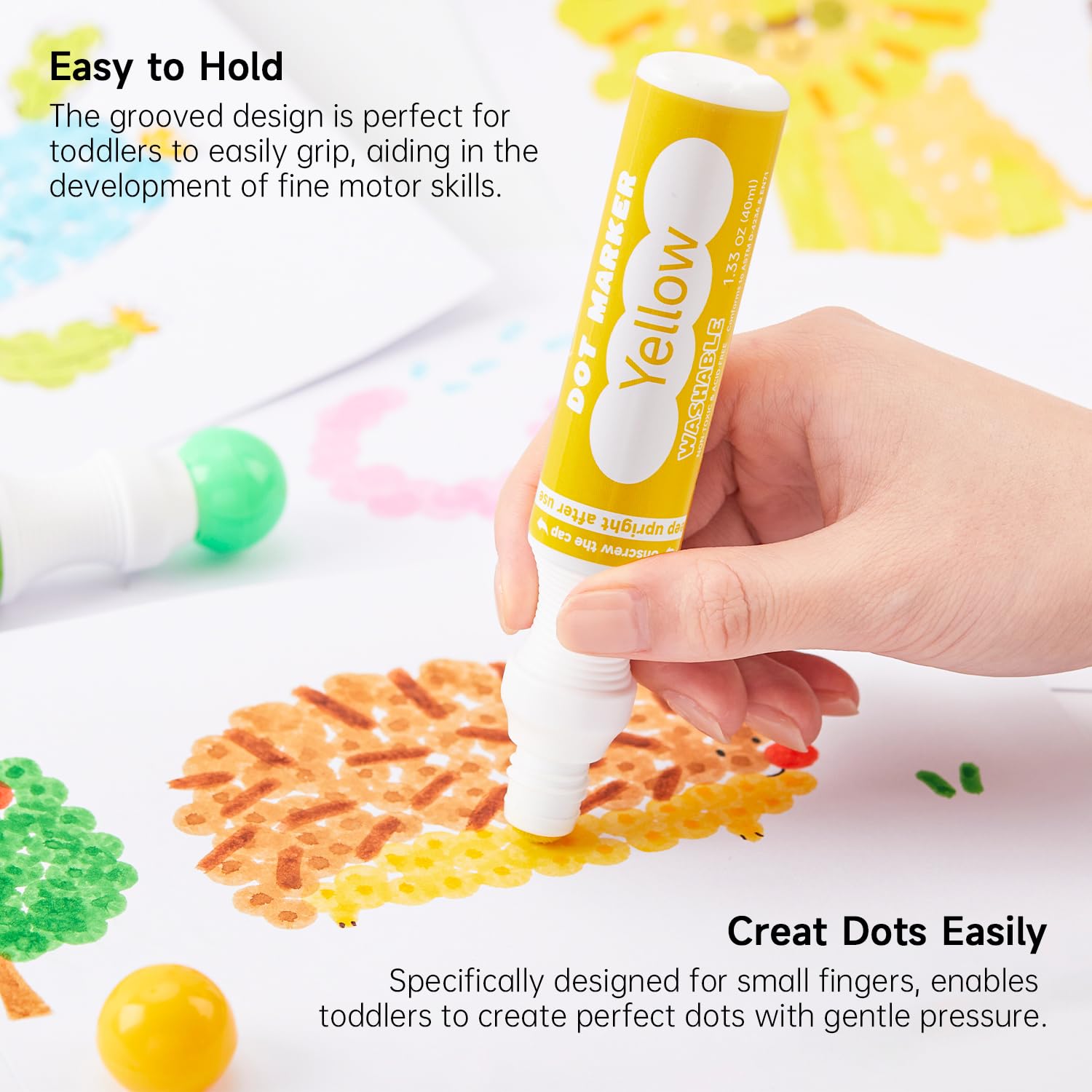 Shuttle Art Dot Markers, 14 Colors Bingo Daubers with 135 Patterns, 5 Activity Books, Educational Set With Art Activities,Non-Toxic Washable Coloring Markers