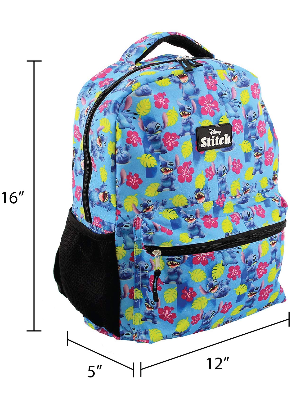 Lilo and Stitch Girl's Boy's Adult's 16 Inch School Backpack Bag (One Size, Blue)