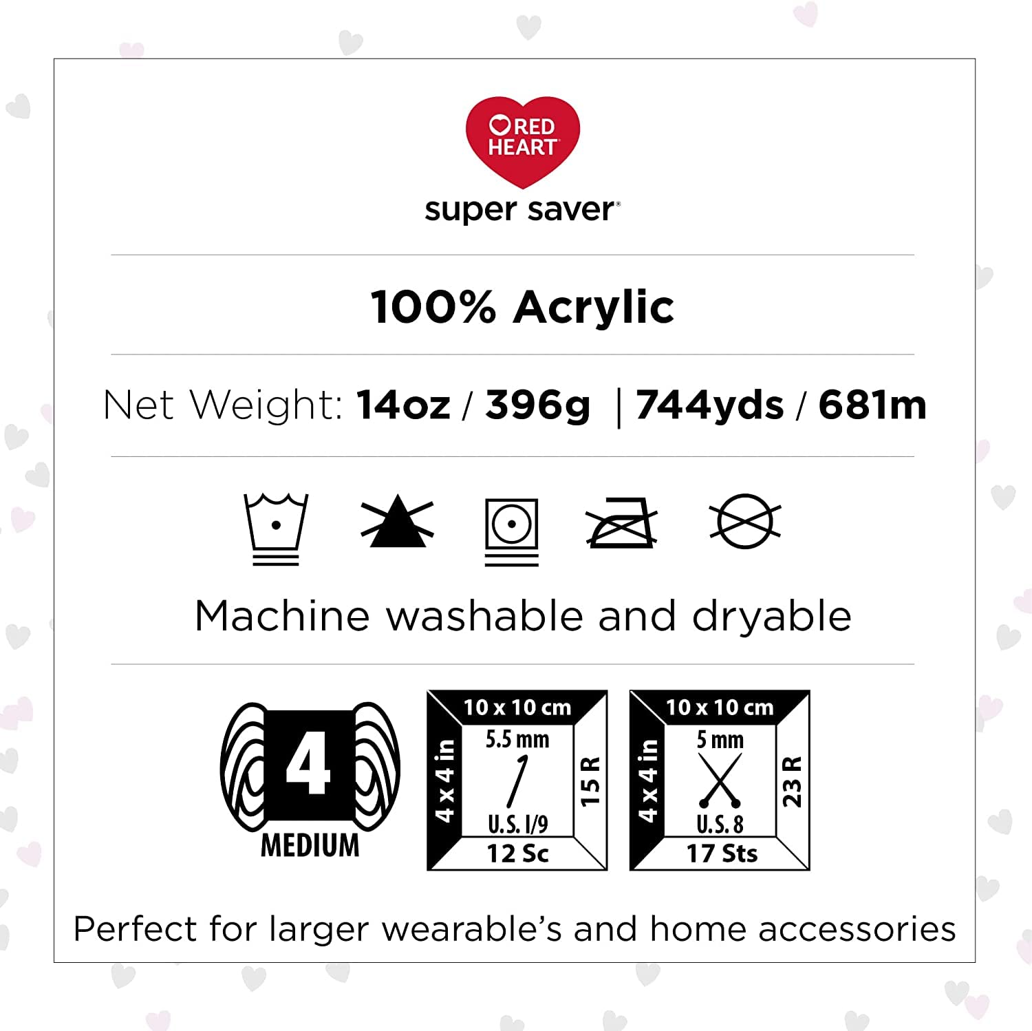 Red Heart Super Saver Jumbo Yarn, 2 Pack, Black 2 Count
