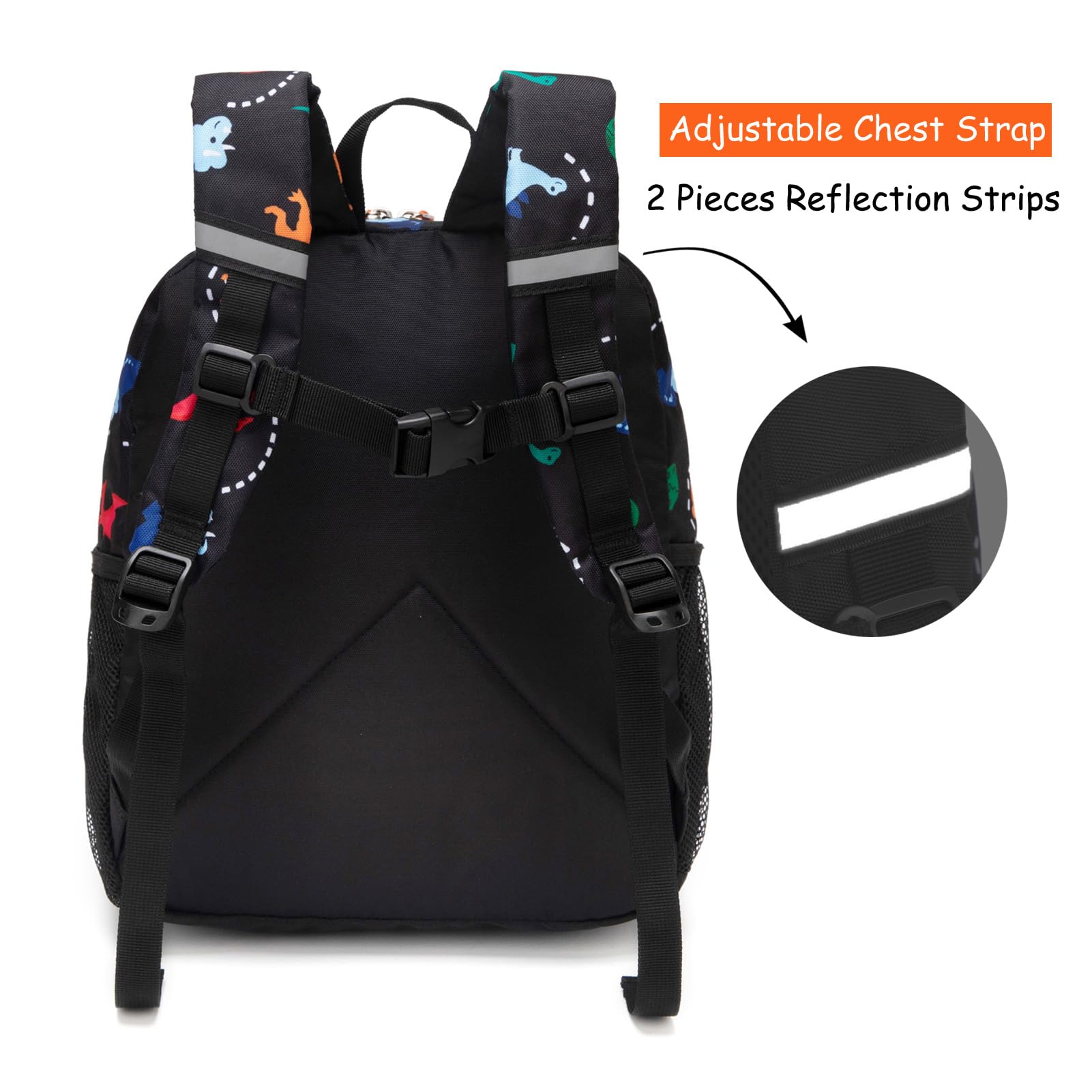 JinBeryl 15 Inch Toddler Backpack Boys, Kids Backpack for Preschool or Kindergarten, Cartoon Truck Black