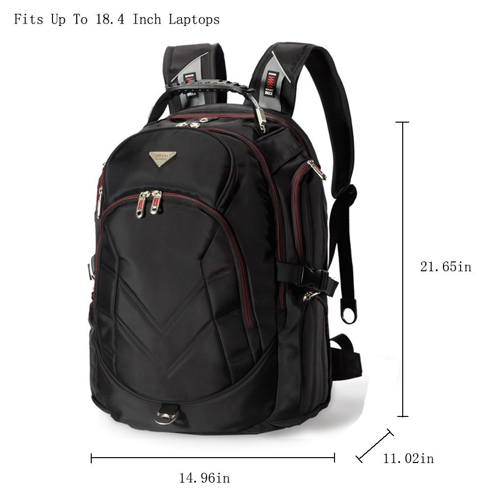 FreeBiz 18.4 Inches Laptop Backpack Fits up to 18 Inch Gaming Laptops for Dell, Asus, Msi,Hp (Black)