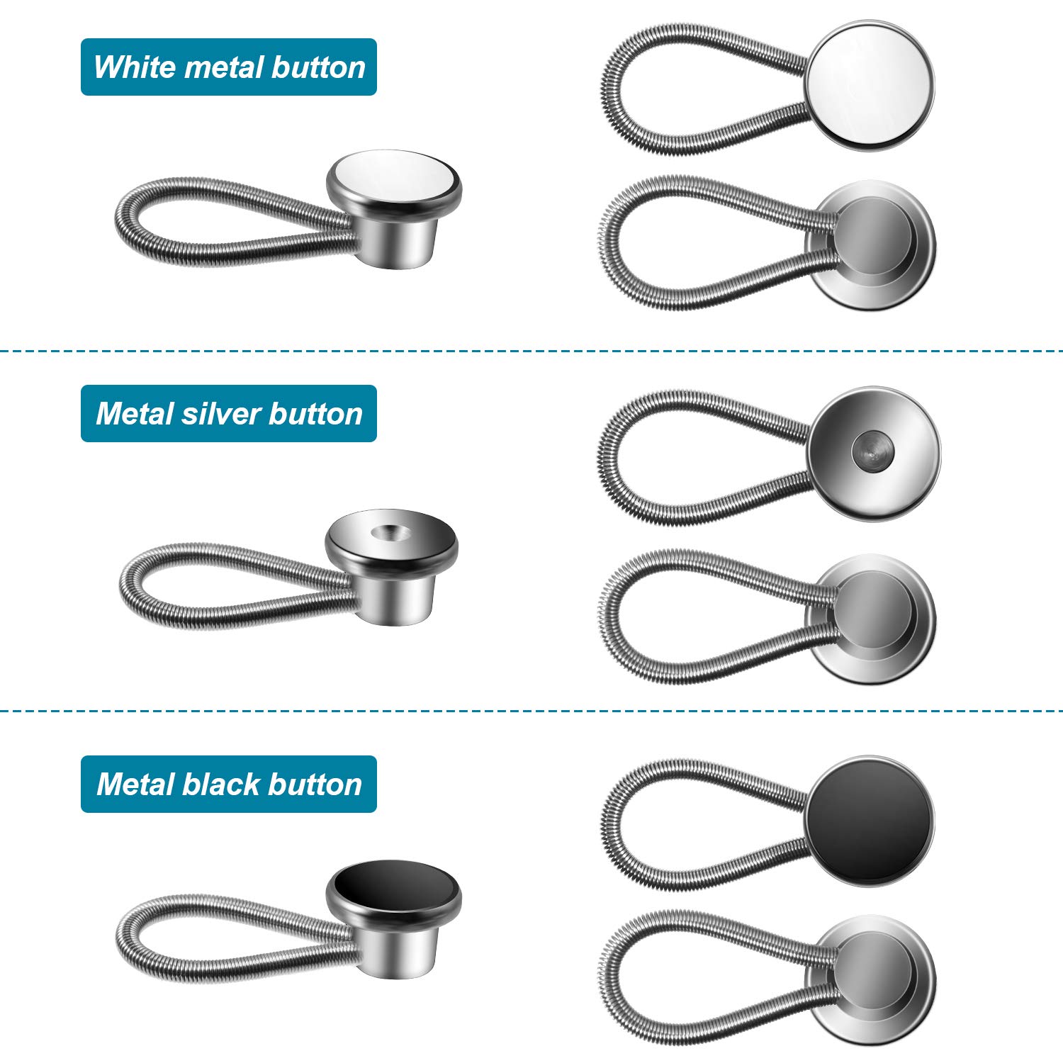 WILLBOND 24 Pieces Collar Extenders Elastic Button Extender Neck Extenders for Shirt Pants Dress Trouser Favors