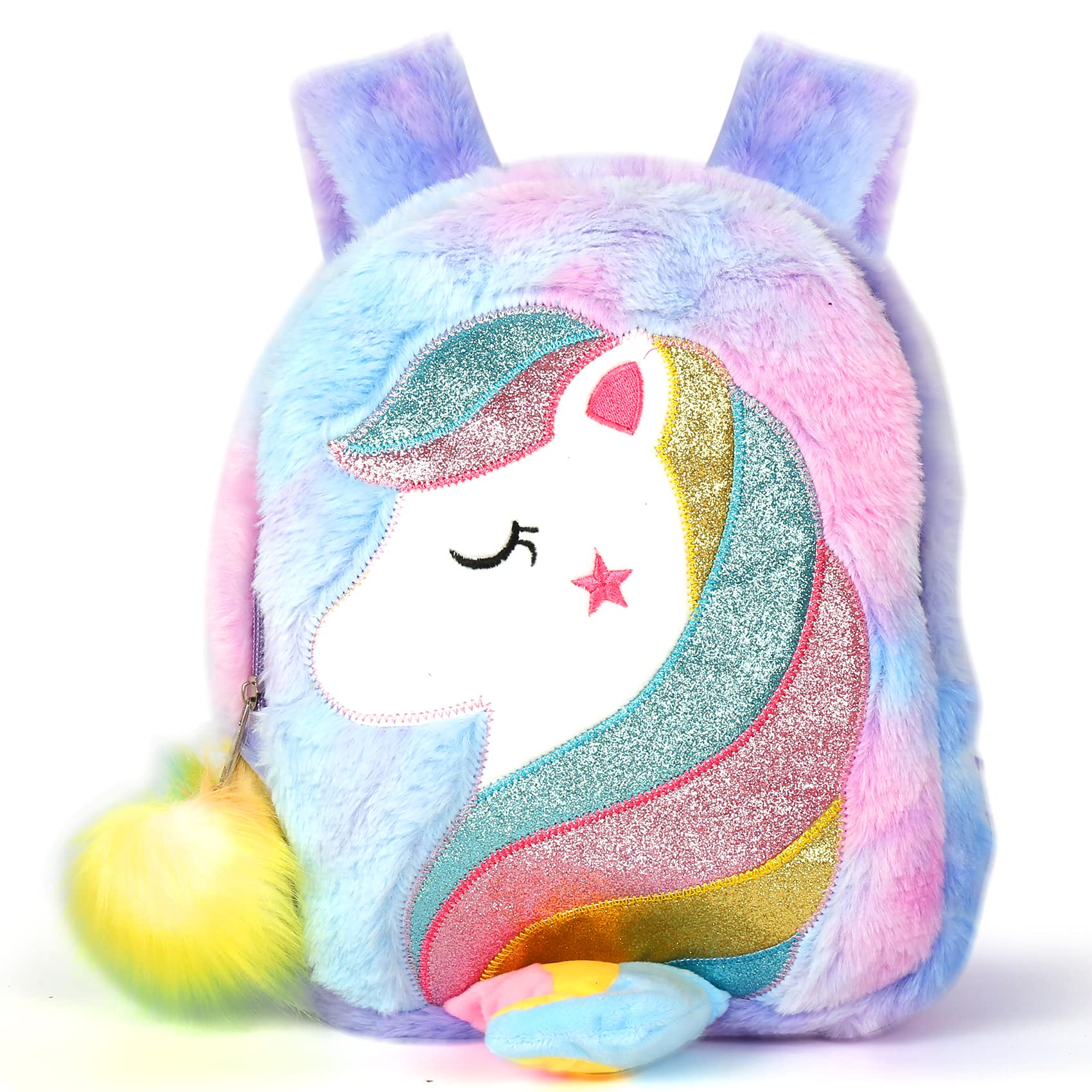 Plush Unicorn Backpack,Mini Unicorn Backpack for Girls, Soft Lightweight Travel Bags for Girls,Purple