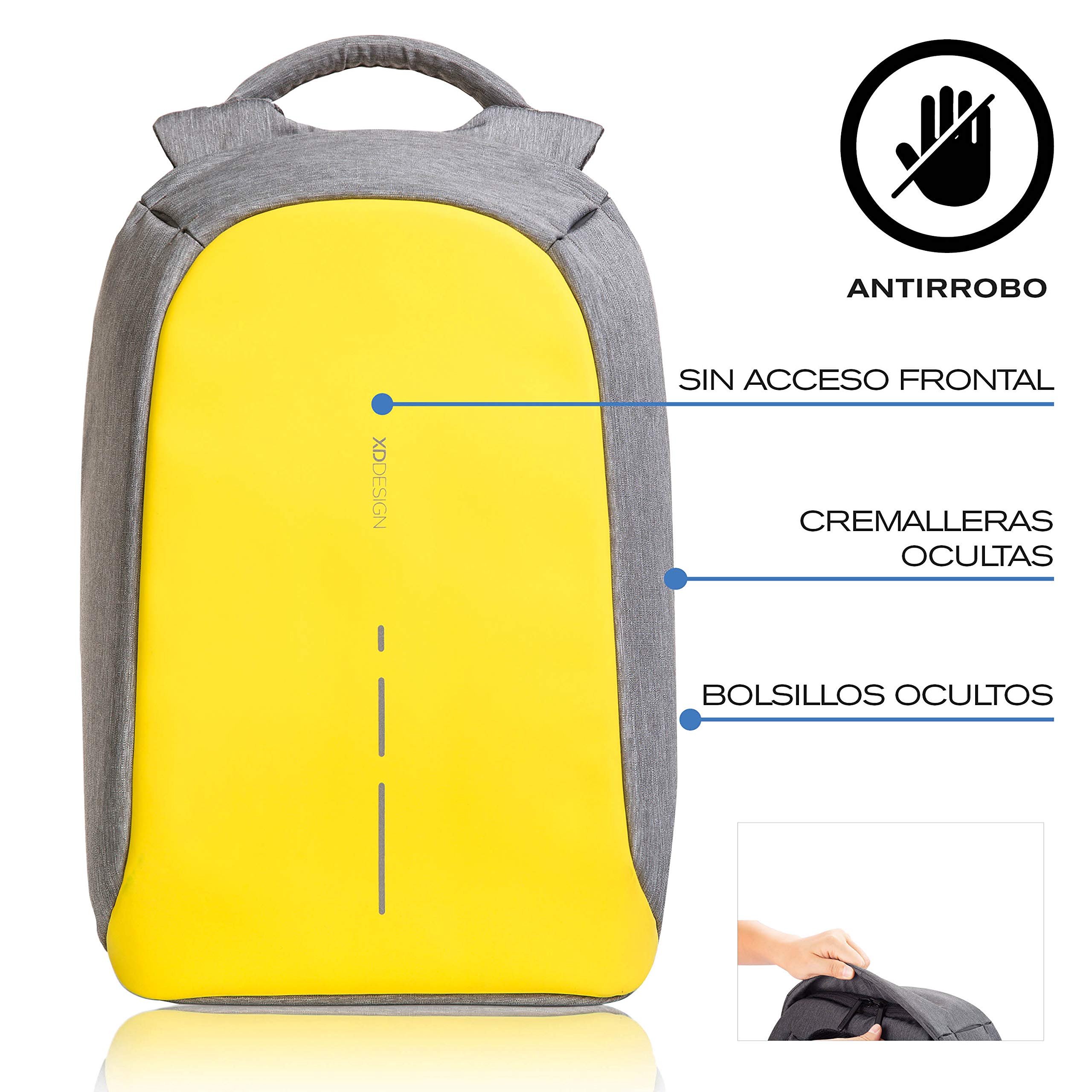 XDDesign Bobby Compact Anti-Theft Laptop USB Backpack Yellow (Unisex Bag)