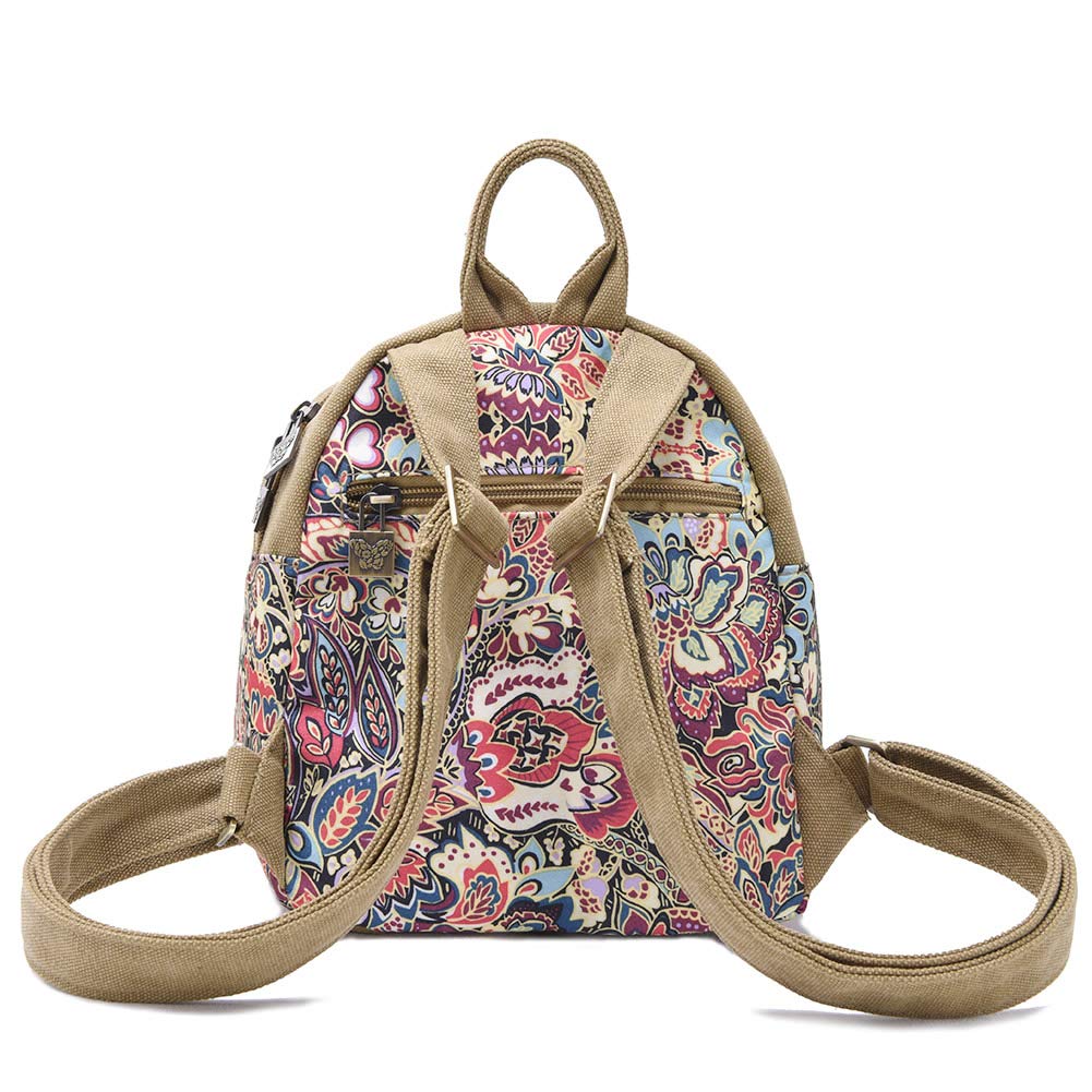 Black Butterfly Bohemian Canvas Daypack Outdoor Fashion Printing Bag Leisure Travel Backpack for Women Girls (A)