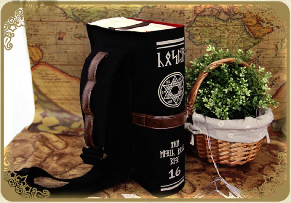 GK-O Anime Cosplay Magic Book Canvas PU Shoulder Bag Cross Body Bags Unisex Backpack (PU leather)
