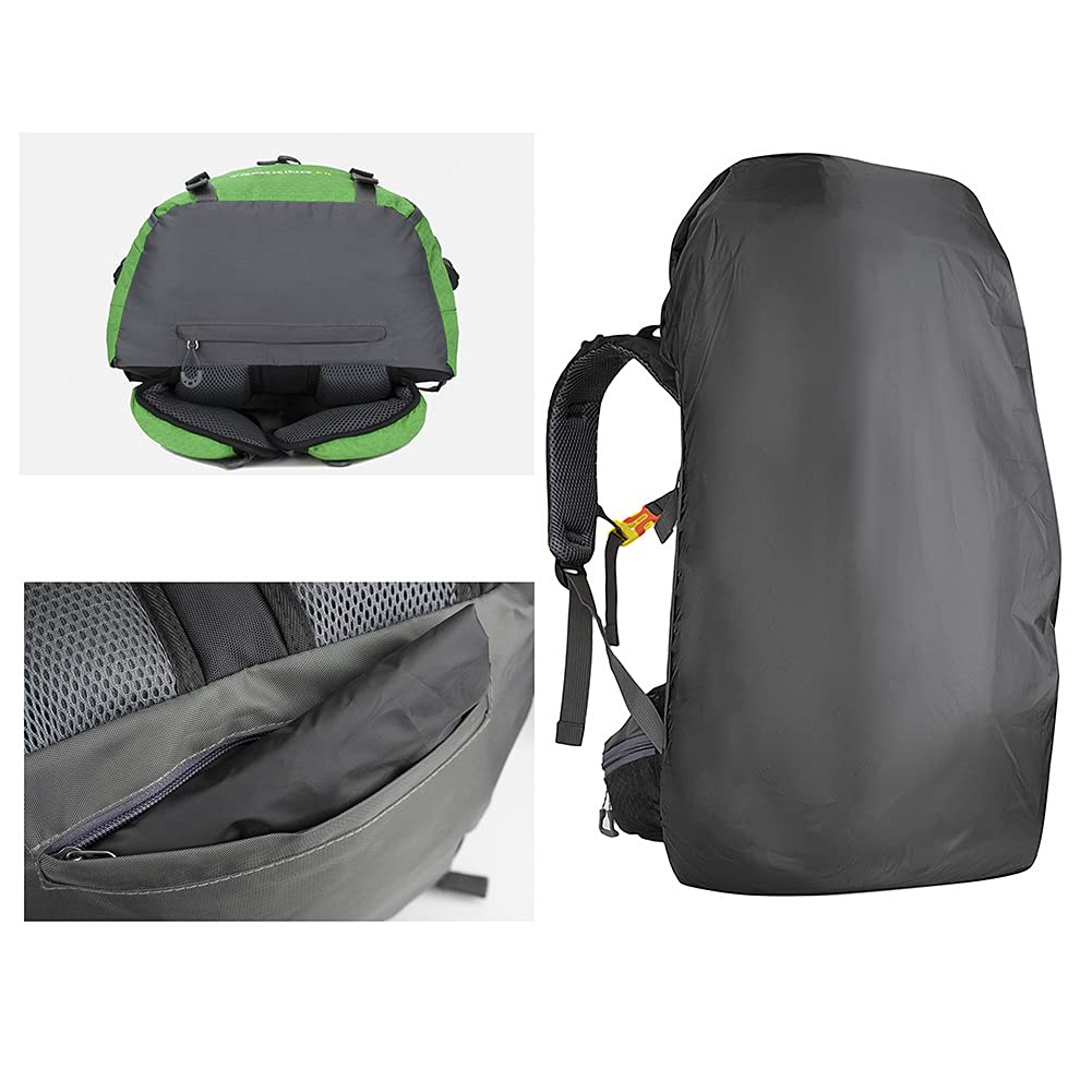 Kerxinma 60L Hiking Backpack Waterproof Travel Hiking Camping with Daypack Cover (Green)