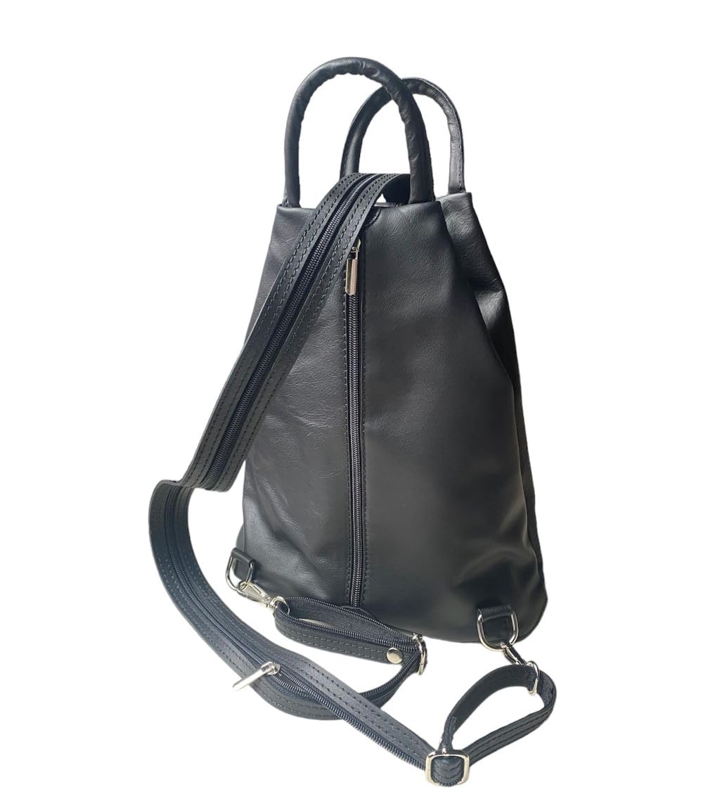 LaGaksta Submedium Leather Backpack Purse Black