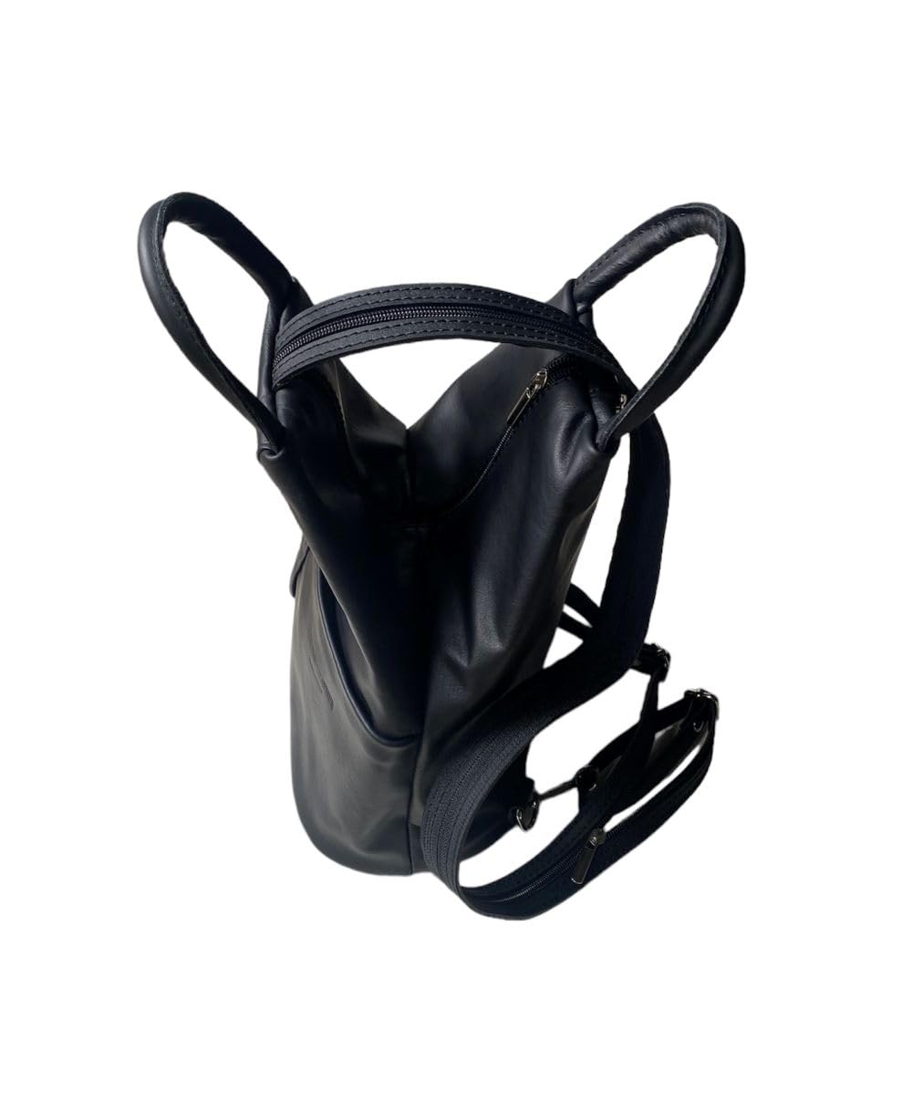 LaGaksta Submedium Leather Backpack Purse Black