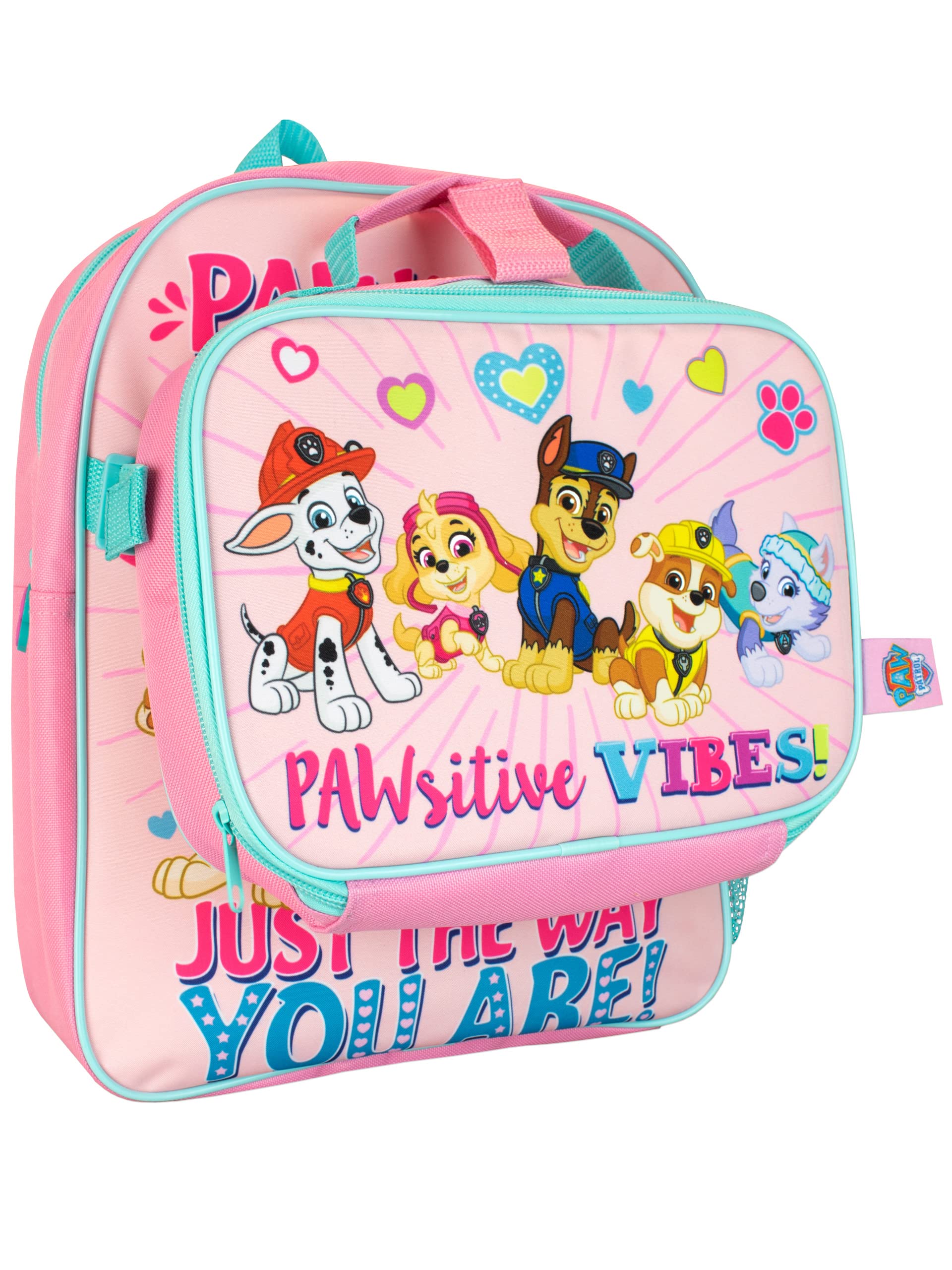 Paw Patrol Kids Backpack and Lunchbag Pink