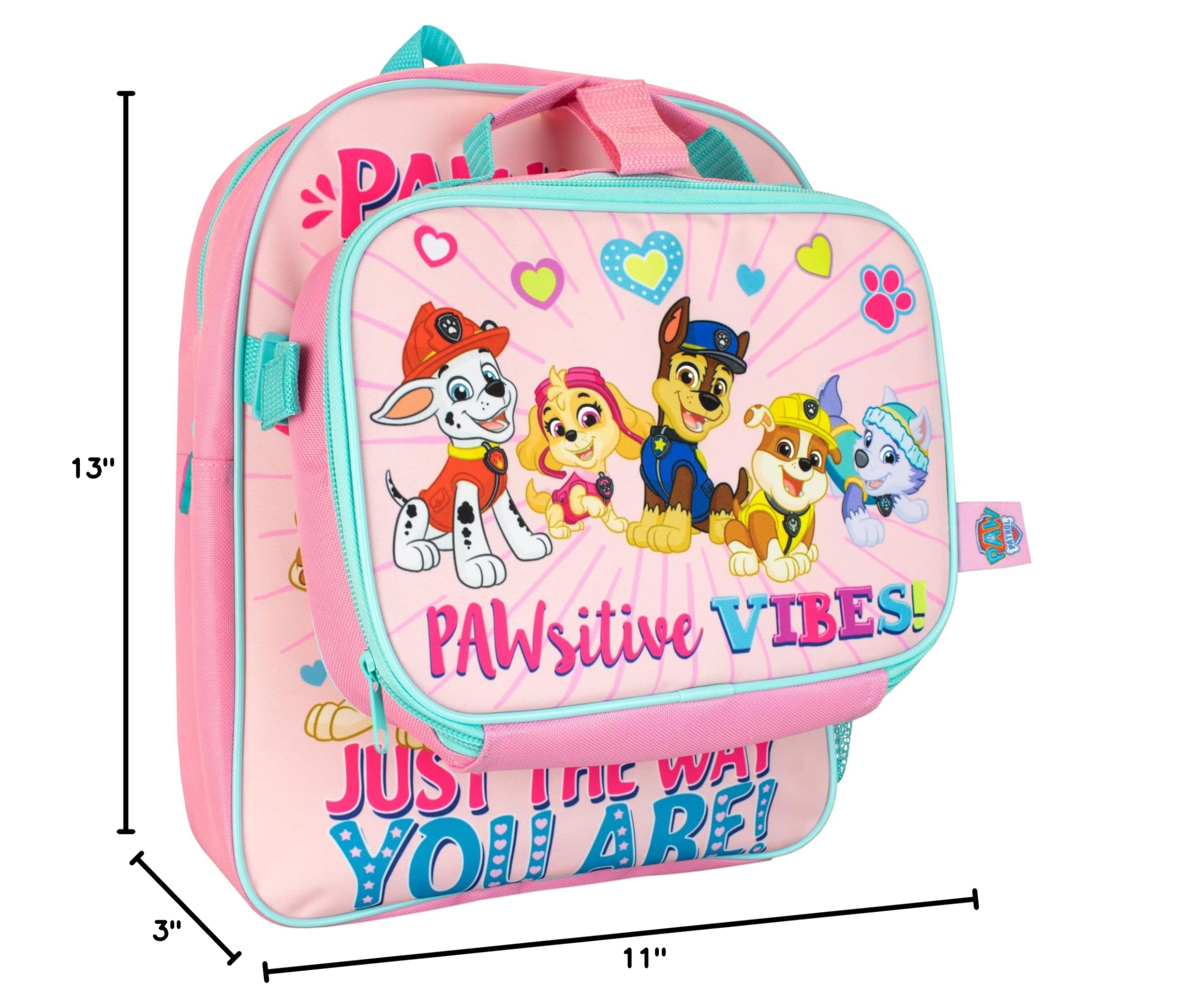 Paw Patrol Kids Backpack and Lunchbag Pink
