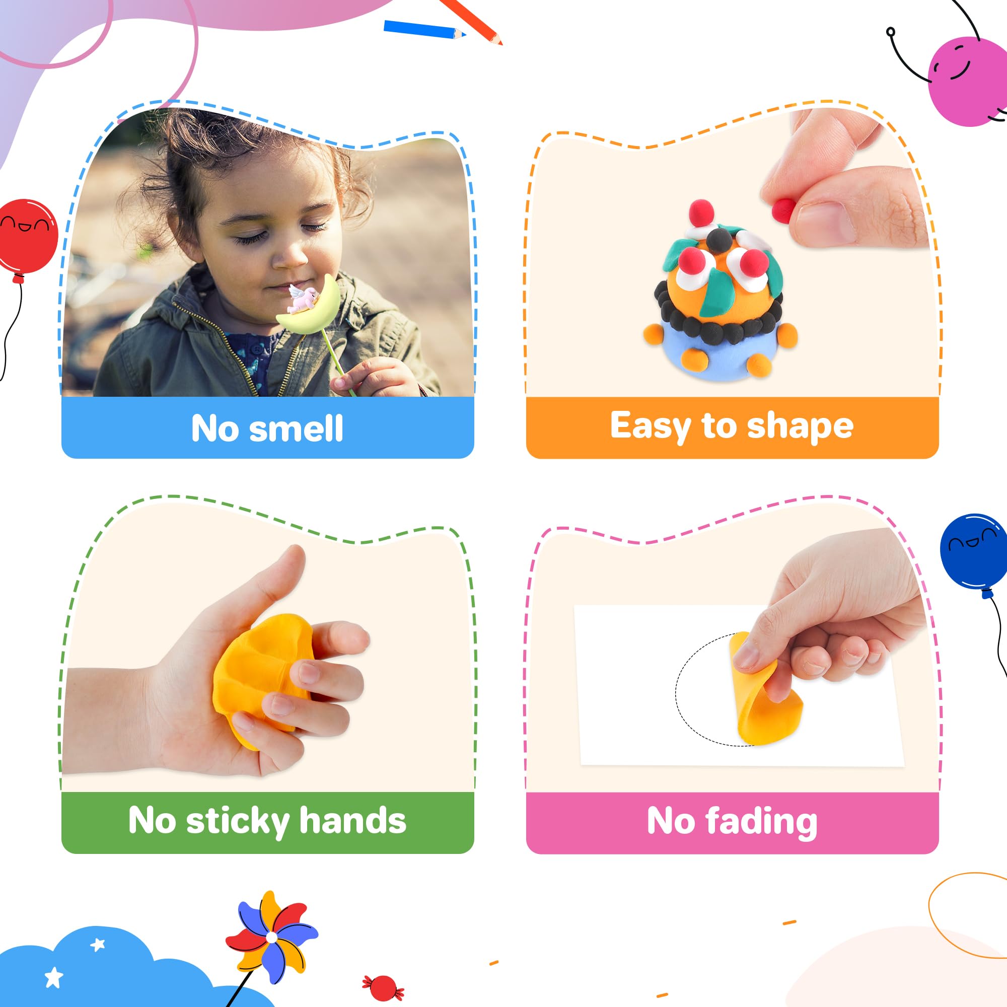 Air Dry Clay Kit, 42 Corlors Modeling Clay for Kids, Safe & Non-Toxic Super Light DIY Soft Magic Clay, Molding Clay with Sculpting Tools and Tutorial Cards,Arts and Crafts Gift for Kids.…