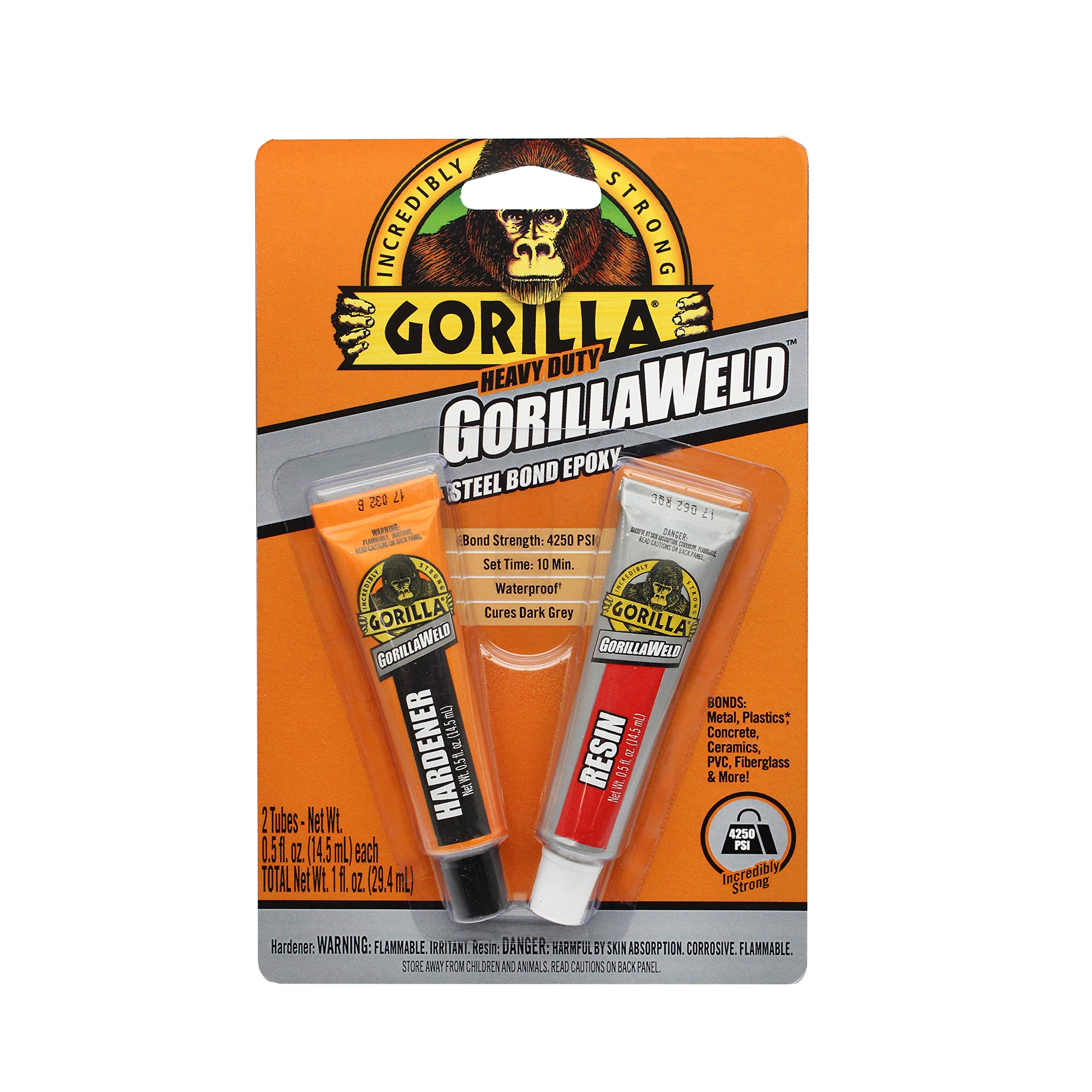 Gorilla Heavy Duty GorillaWeld Steel Bond 2-Part Epoxy, Black, (Pack of 1)