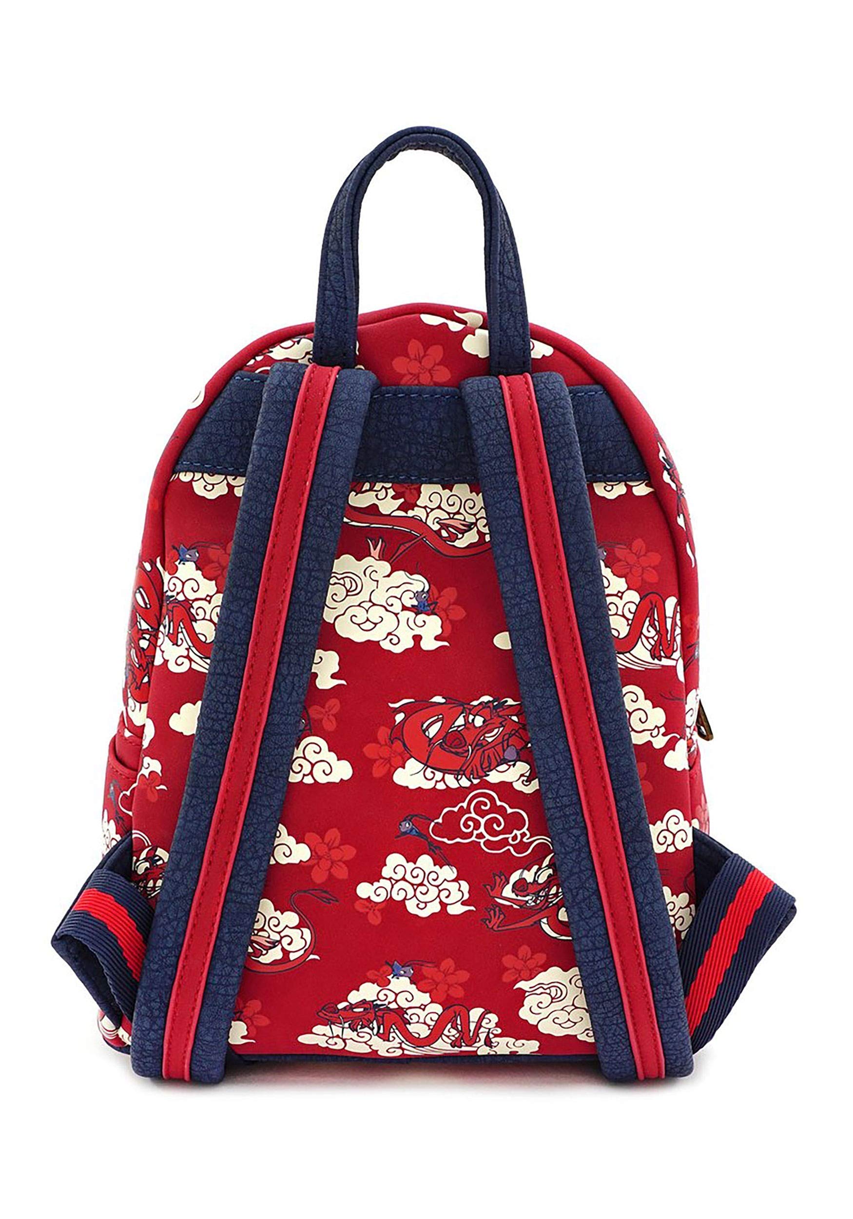 Loungefly Mushu Cloud Print Mini Backpack, red, Standard