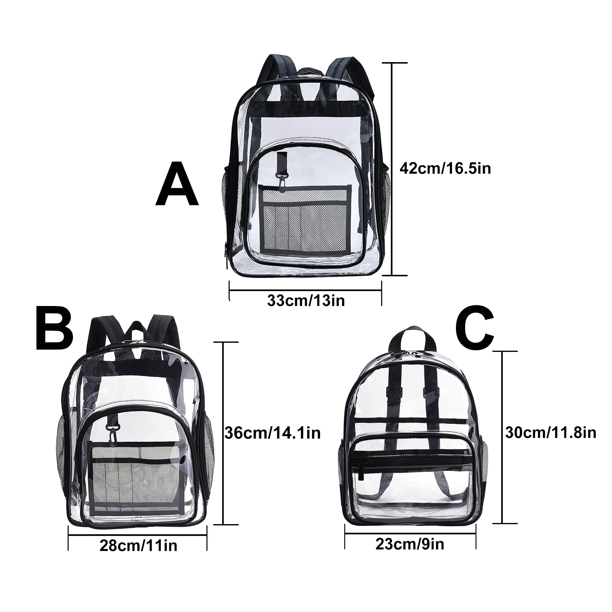 Personalized Clear Backpack, Heavy Duty Clear Bookbags, Custom Name Backpacks See Through Backpack for School, Travel,Work