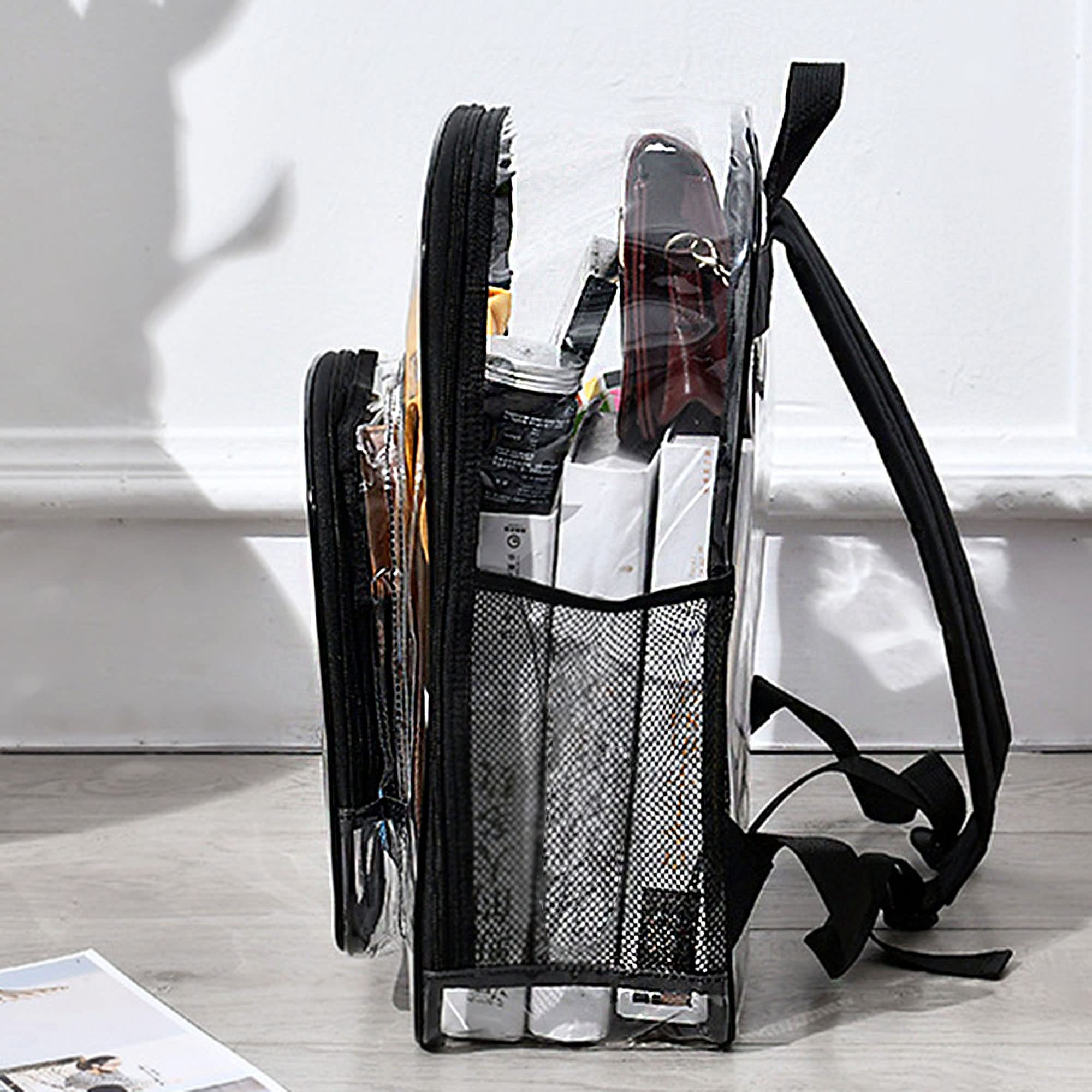 Personalized Clear Backpack, Heavy Duty Clear Bookbags, Custom Name Backpacks See Through Backpack for School, Travel,Work