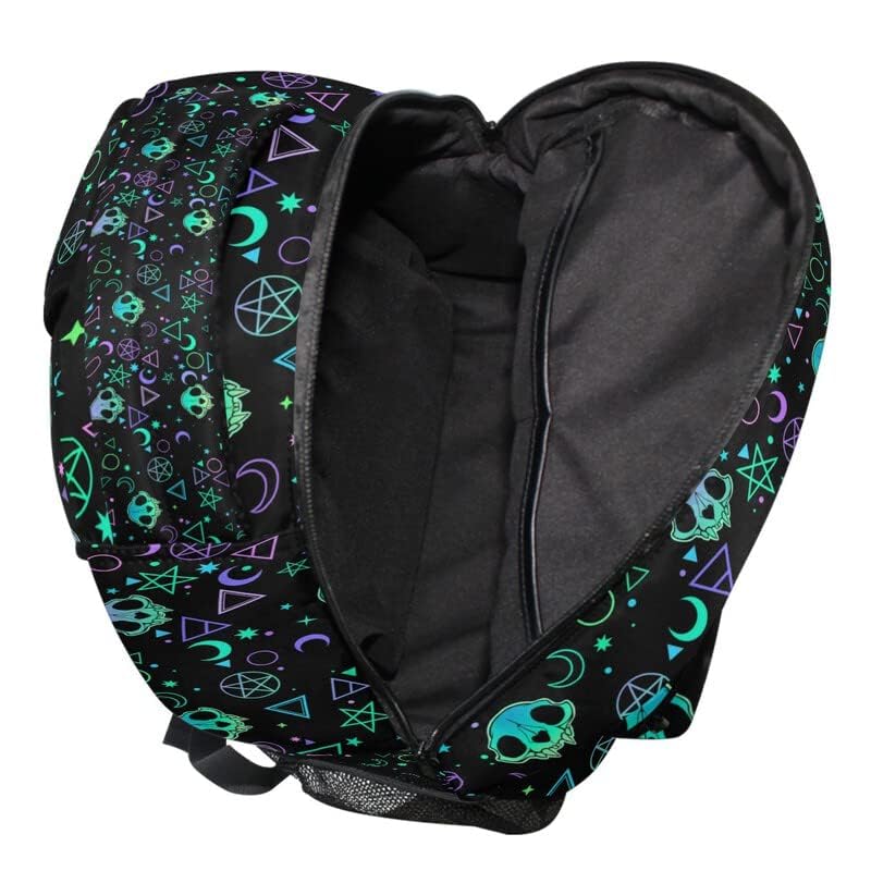 MNSRUU School Backpack Magic Skulls College Knapsack Laptop Rucksack Business Travel Computer Bookbags for Adult Teen One Size