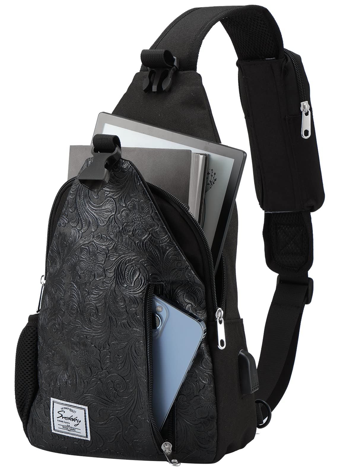 Sling Bag for Men, Crossbody Sling Backpack Travel Hiking with Detachable Bag (Camouflage-1)